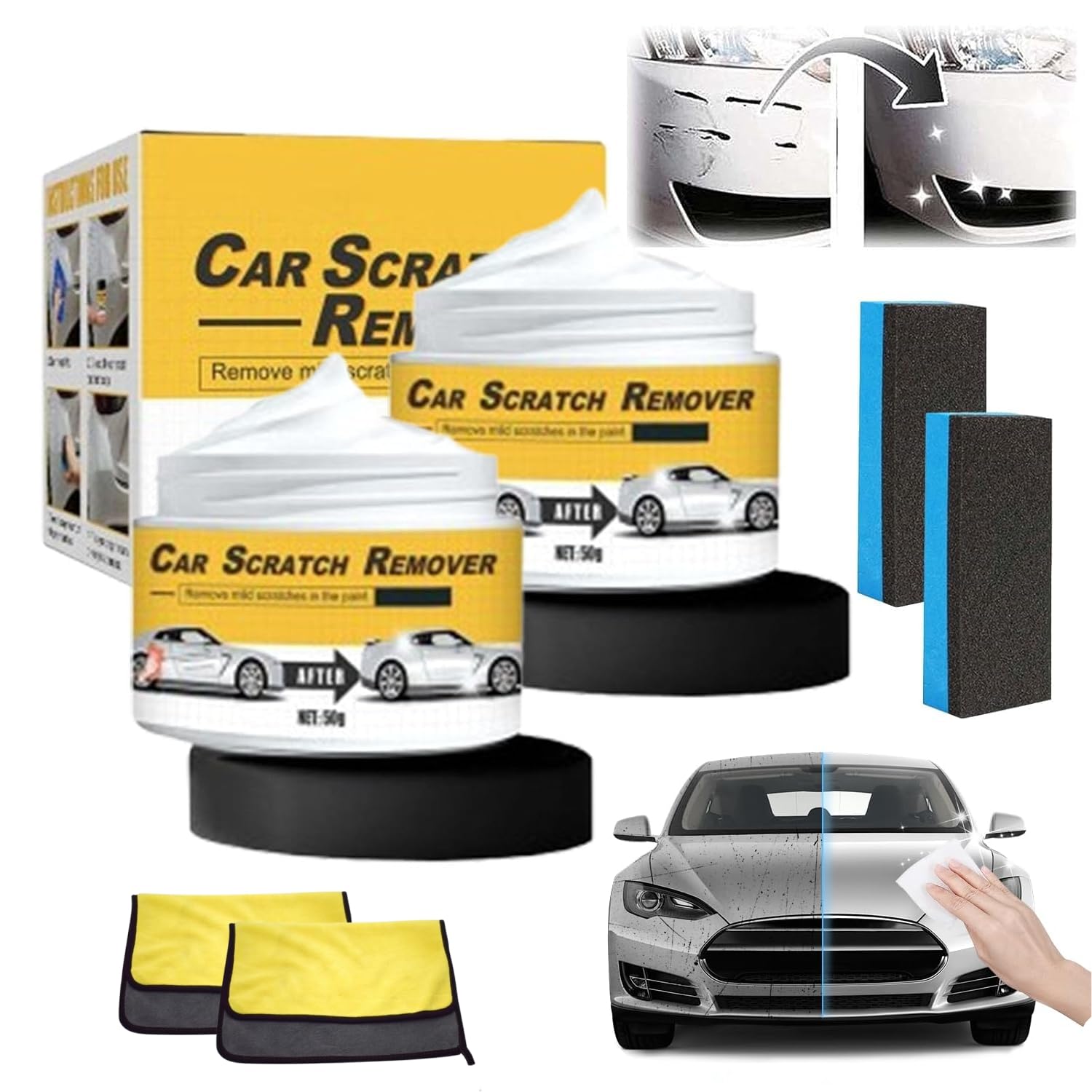 Polishing Compound Scratch Remover with Sponge, 2025 New T-221a Polish ...