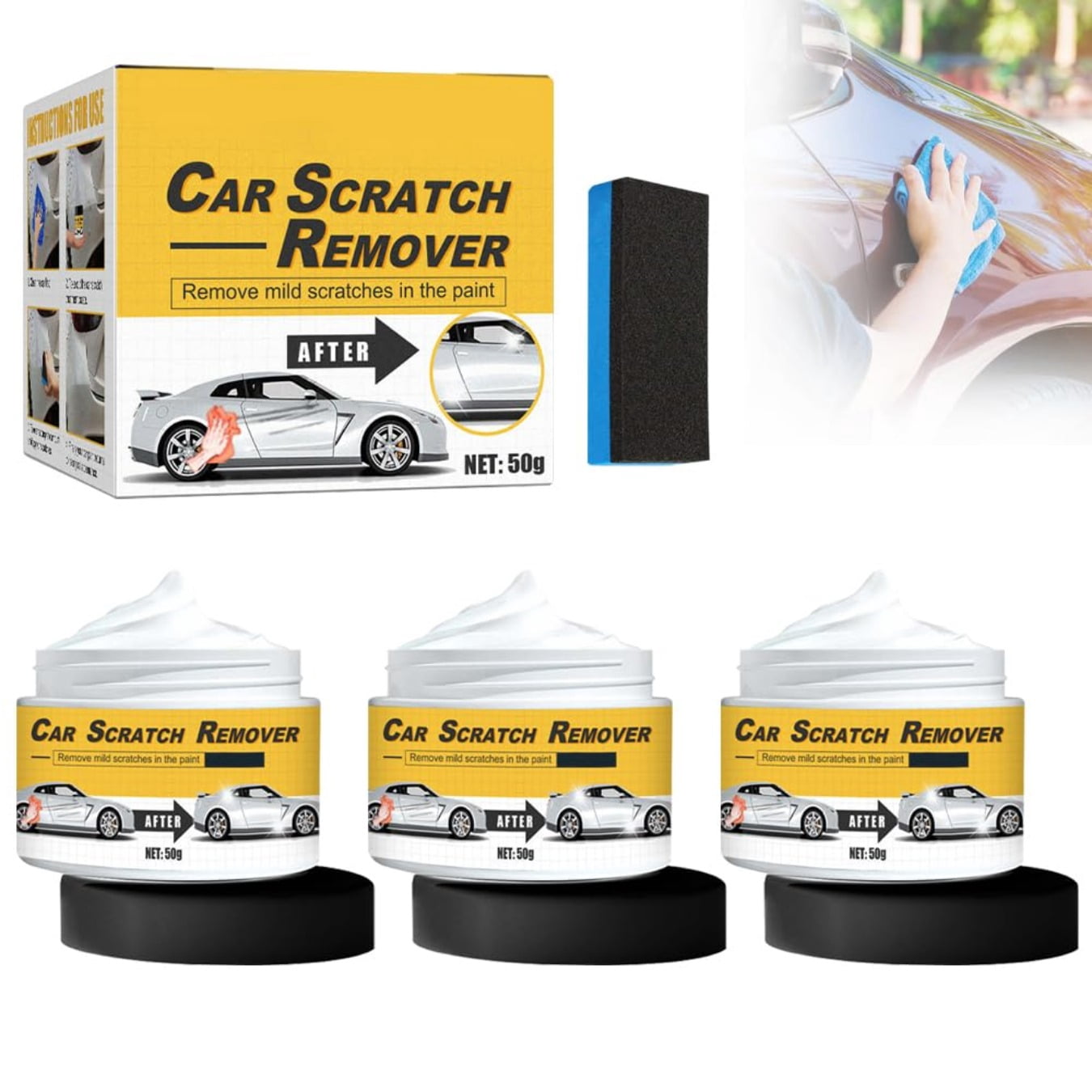 Polishing Compound Scratch Remover with Sponge, 2025 New T-221a Polish ...