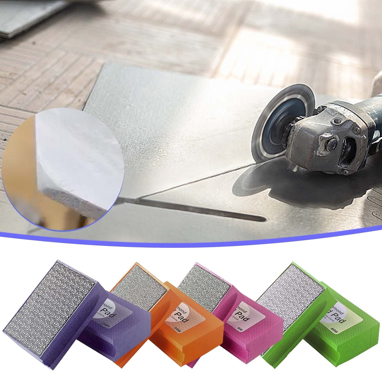 Polishing Pad – Hand Sanding Block, Diamond Emery for Tile Trimming and ...