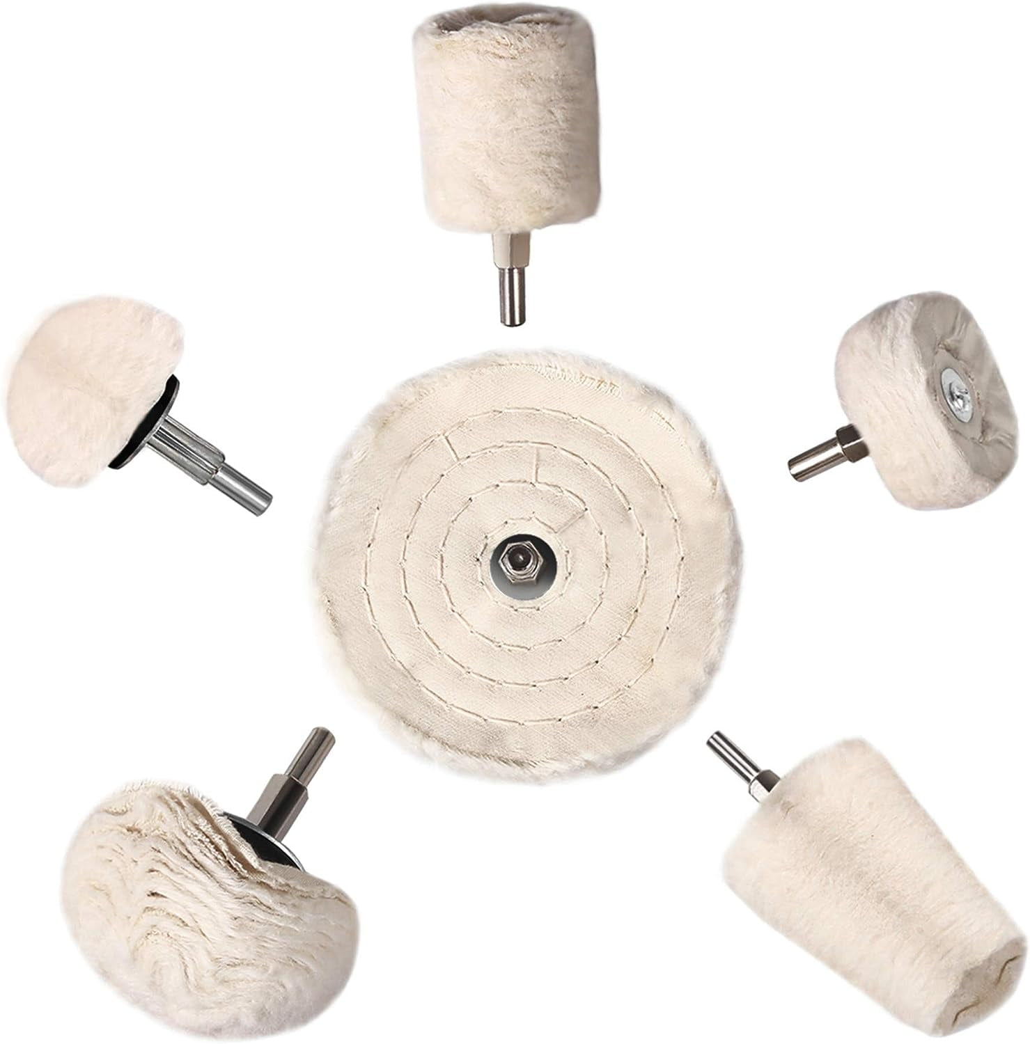 Polishing Wheel,White Buffing Wheel Pad Mop Kit Conical/Column/Mushroom ...