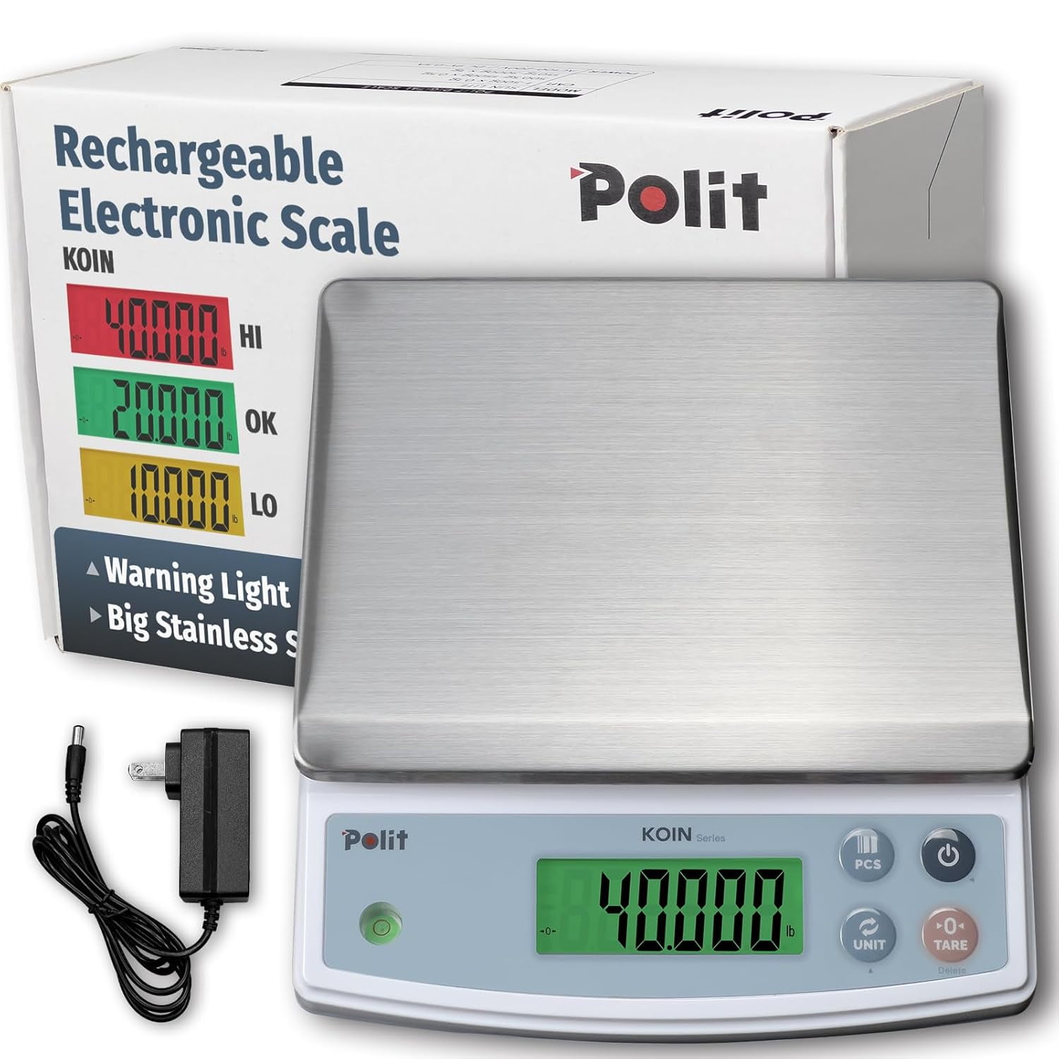 Polit Digital Food Scale KOIN 40lb/18kg｜Rechargeable Kitchen Weight ...