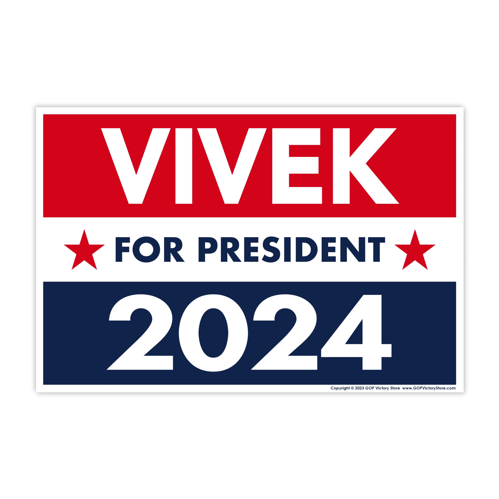 Political Campaign Yard Sign w/Stake, Vivek Ramaswamy 2024, Red White ...