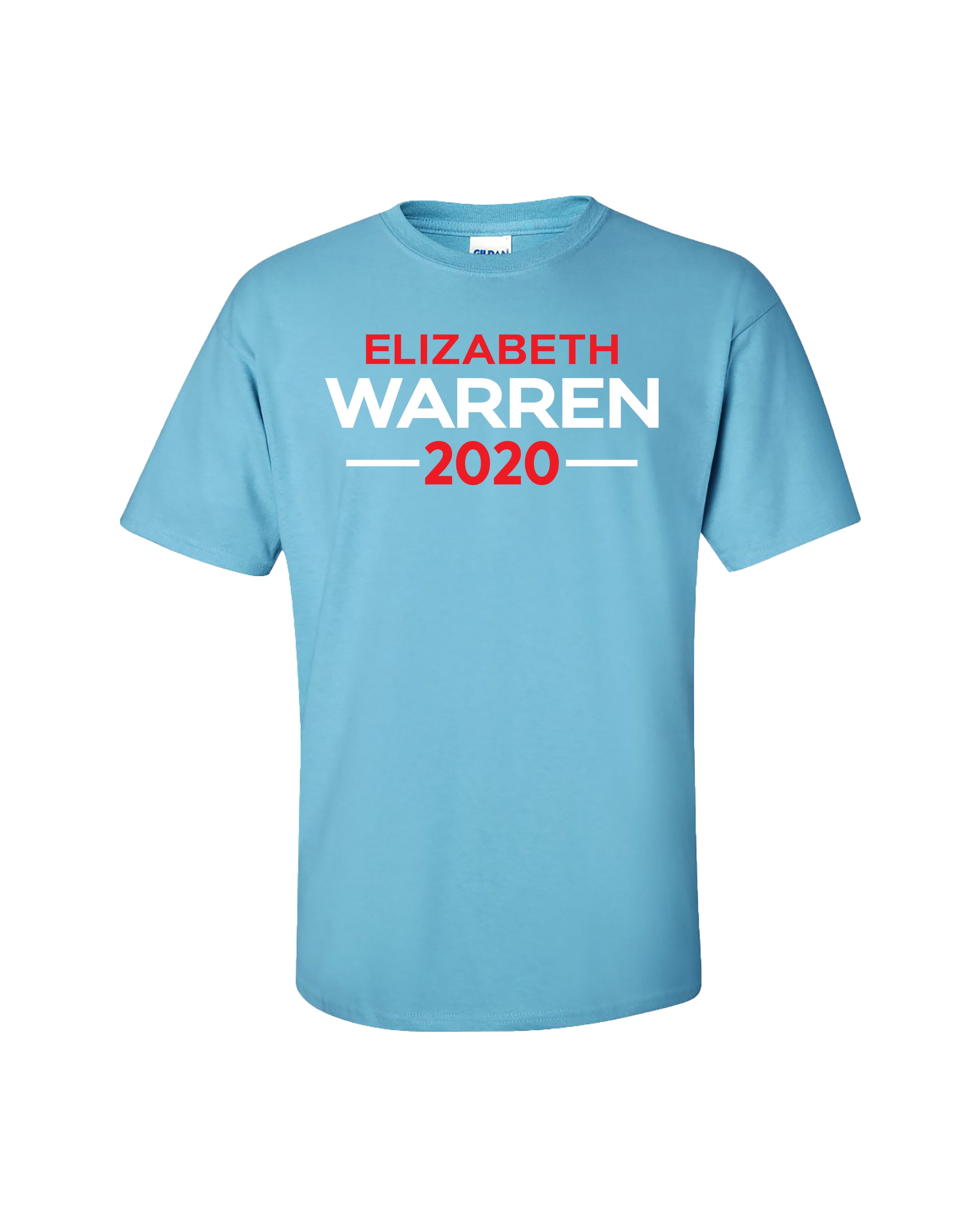 Political Elizabeth Warren 2020 Adult Short Sleeve T-Shirt-Sky Blue-XL ...