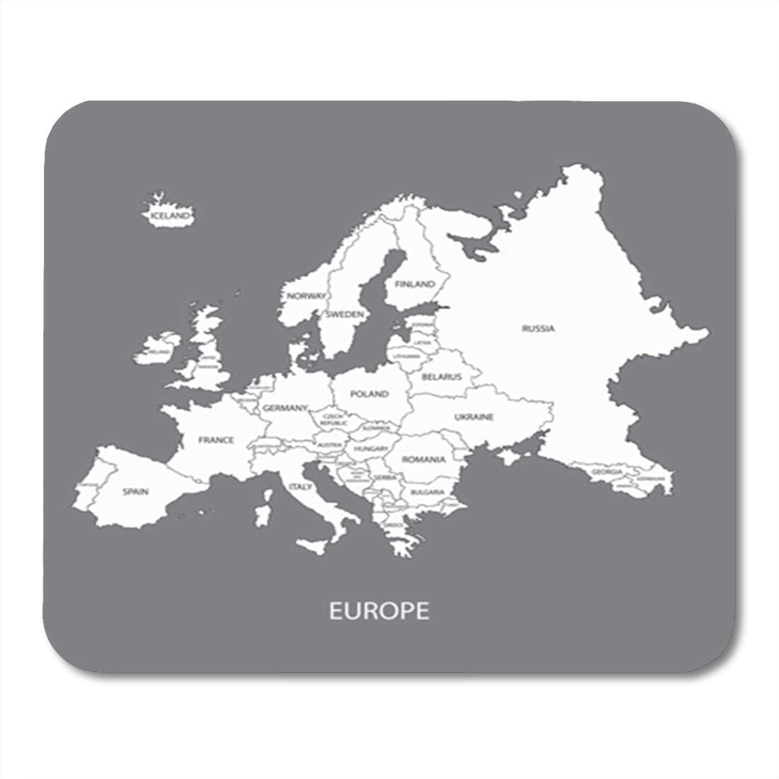 Political Europe Map Borders and Name of The Countries Mousepad Mouse ...