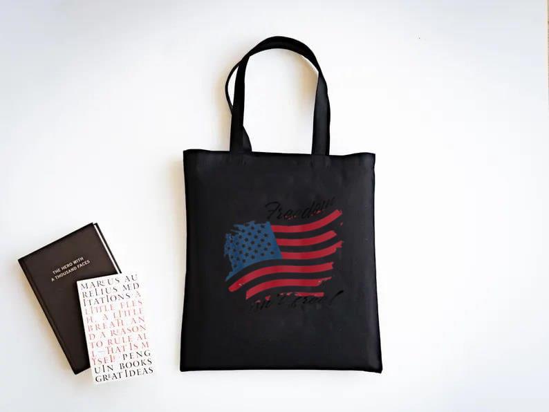 Political Freedom July 4 Liberty Statement Modern USA Tote Bags ...