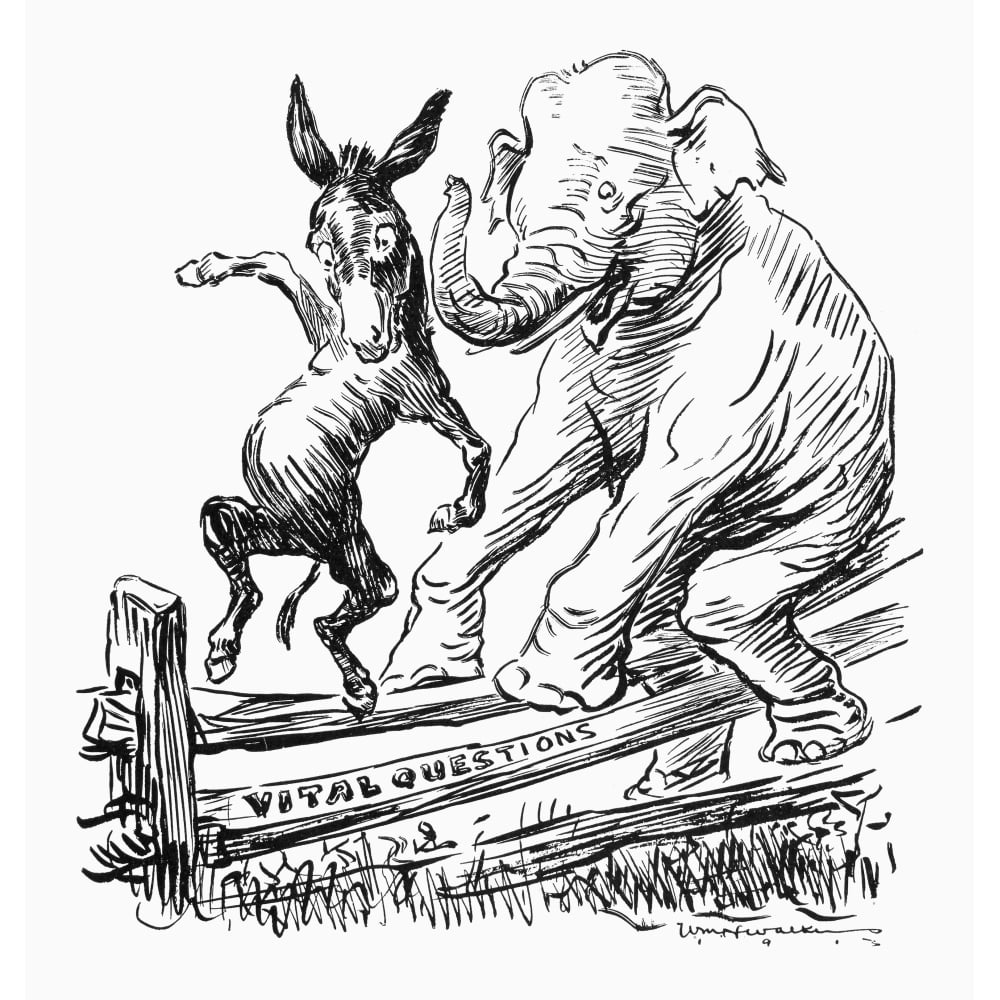 Political Parties Cartoon. Nthe Democratic And Republican Parties ...