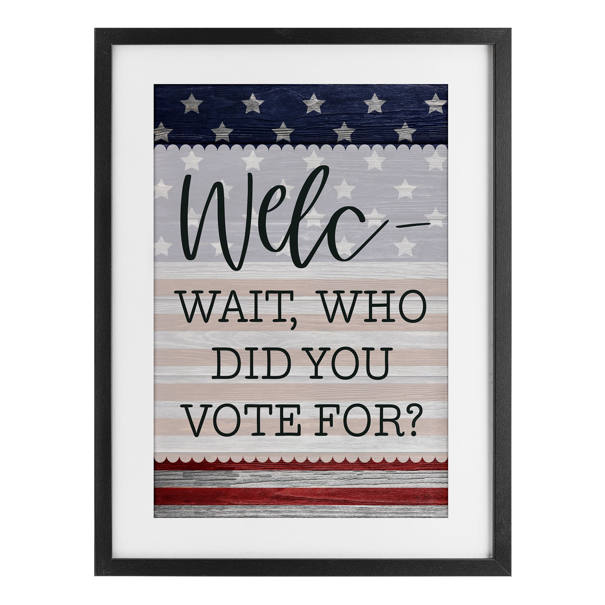 Stupell Industries Political Welcome Sign Black Framed Print Under ...