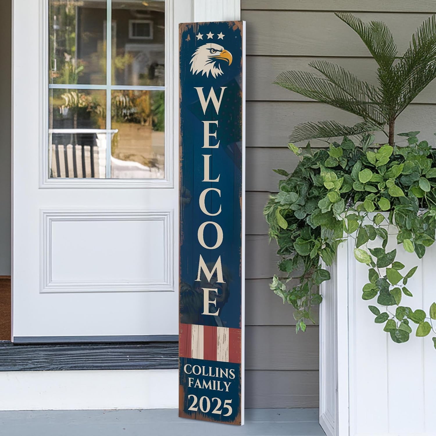 Political Welcome Signs for Front Door, Patriotic Porch Sign with ...