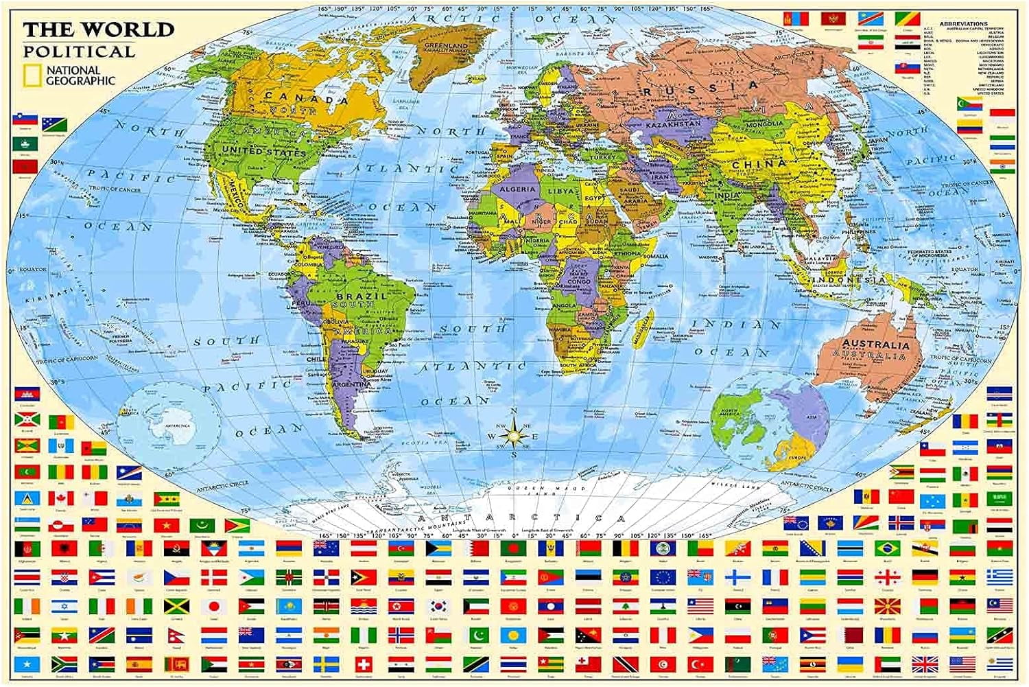 Political World Map Jigsaw Puzzle 1000 Pieces for Adults Kids or Teens ...