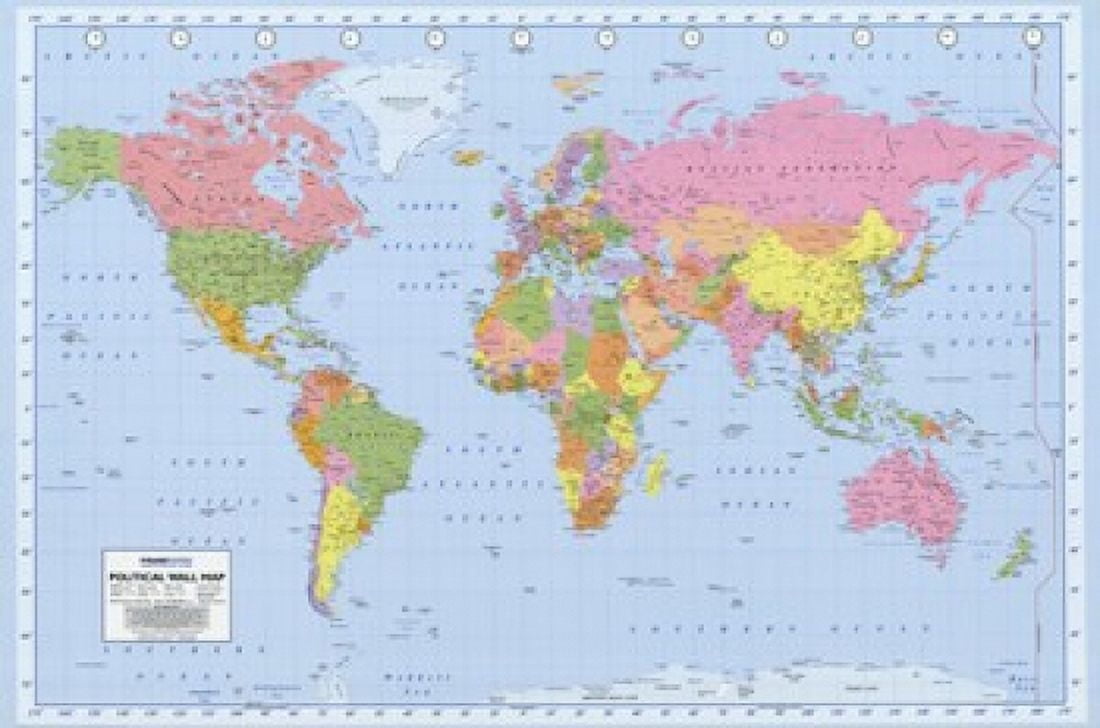 Political World Map, c.2007 (Miller Projection) Poster (36 x 24 ...
