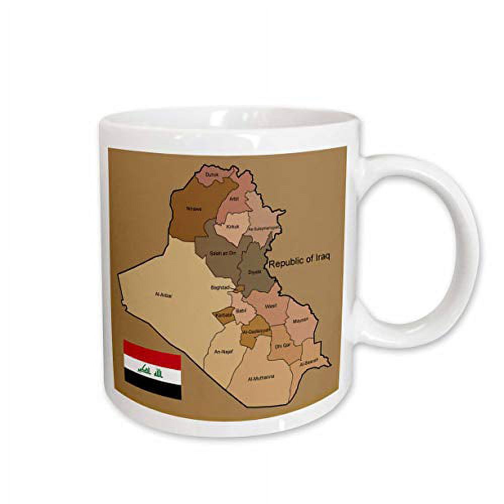 Political map of Iraq with each province identified by name and Iraqi ...