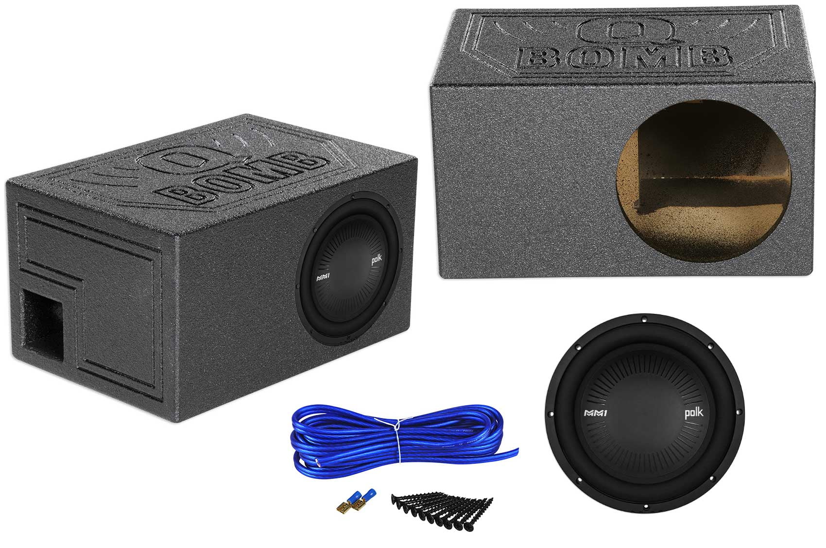 Polk Audio MM1042DVC 10” 1200w DVC Car Audio Subwoofer+Vented Sub Box ...