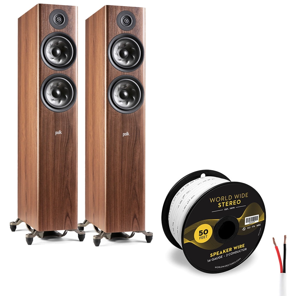 Polk Audio Reserve R600 Floorstanding Speaker Cable Bundle (Walnut ...