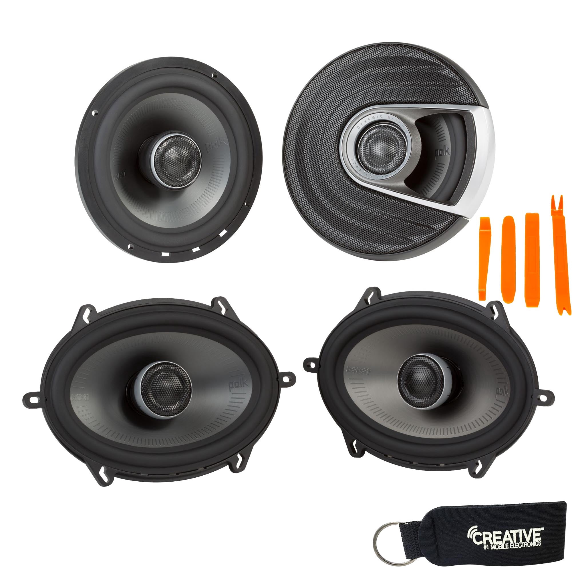 Polk MM652 6.5" Front Coaxial and Rear MM572 5x7" Speaker System Bundle ...