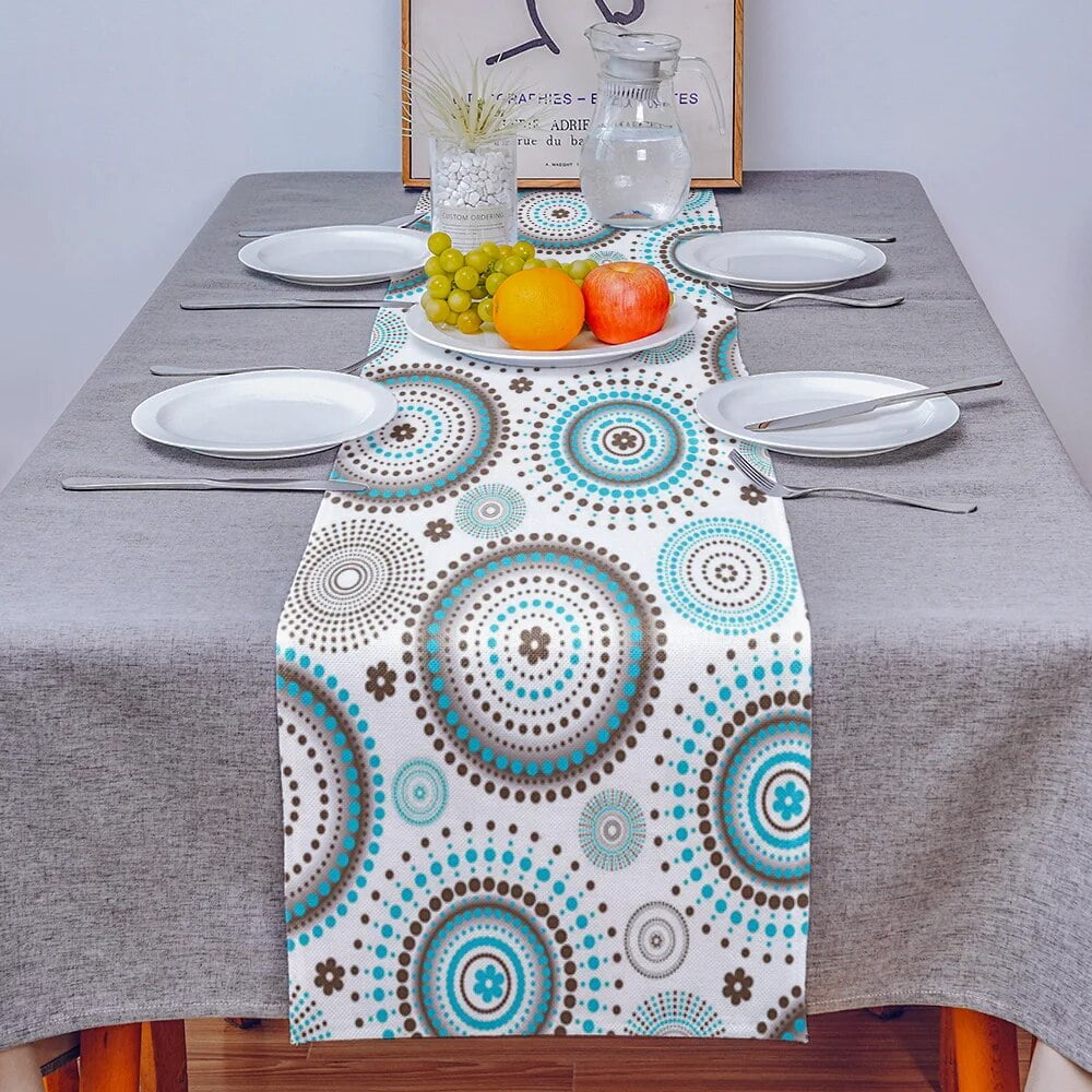 Polka Dot Art Luxury Table Runner for Wedding Birthday Party Hotel ...