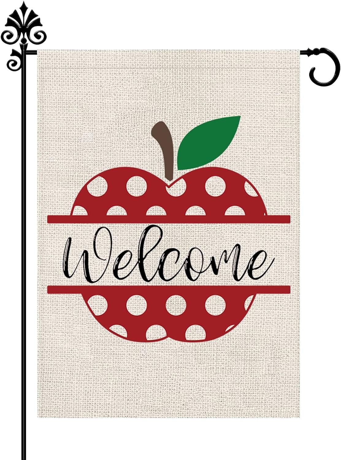 Polka Dot Back to School Garden Flag Welcome Celebration Burlap ...
