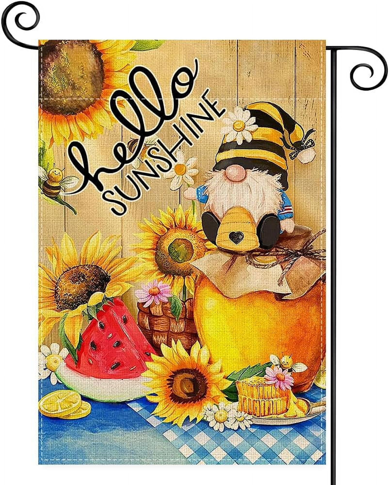 Polka Dot Bee Garden Flag Double Sided, Best Choice Hello Sunshine ...
