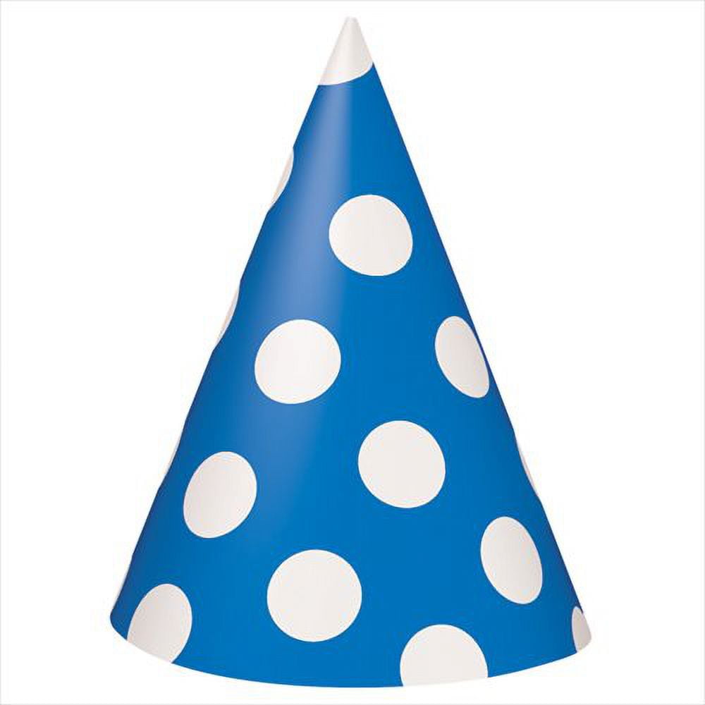 Polka Dot Birthday Party Hats, Royal Blue, 8ct - Walmart.com