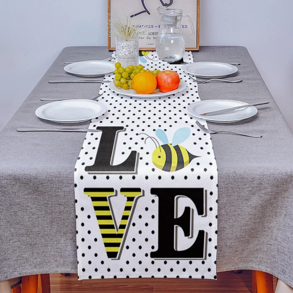 Polka Dot Cartoon Bee Stripes Home Coffee Table TV Counter Luxury ...