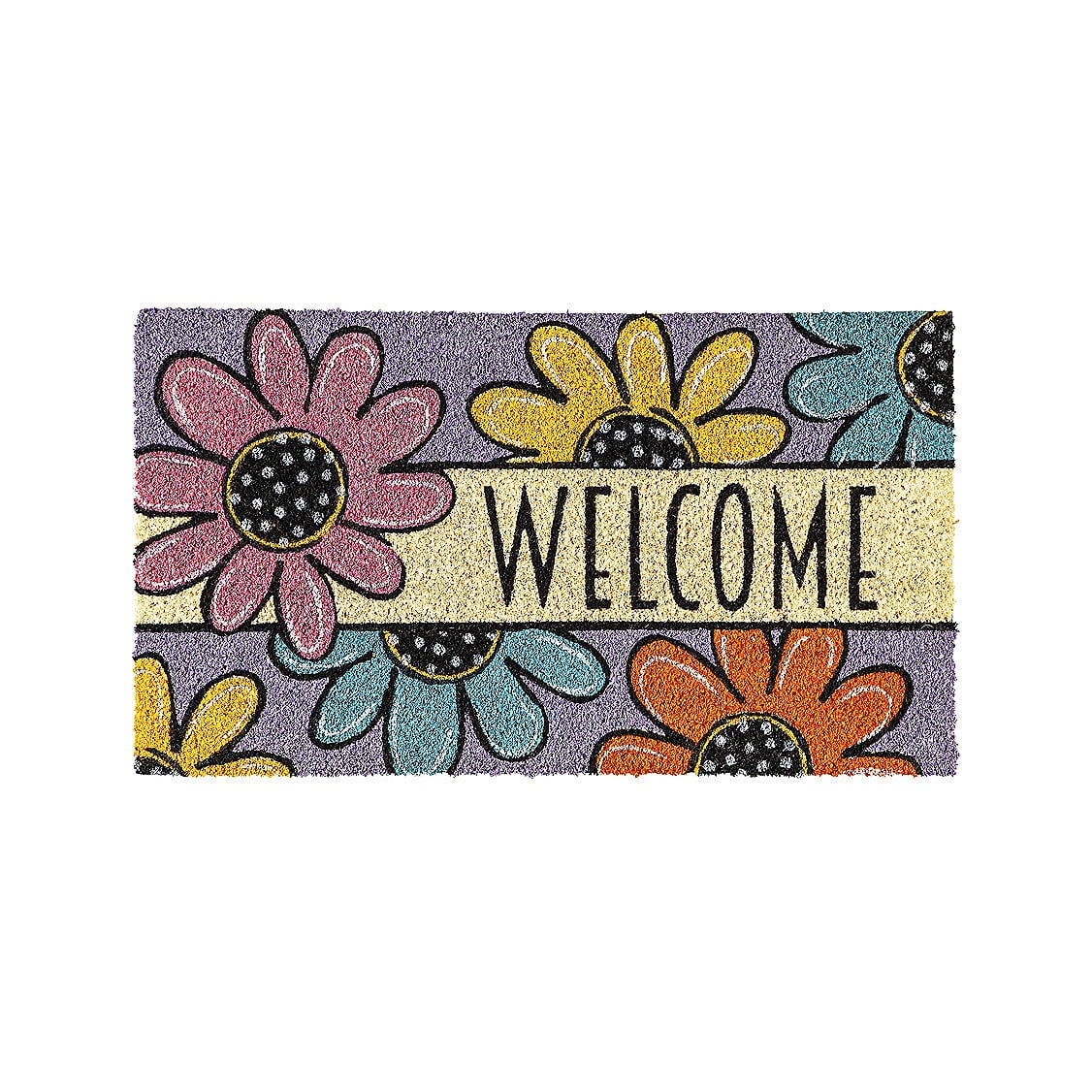 Polka Dot Daisy Welcome Coir Mat - Walmart.com