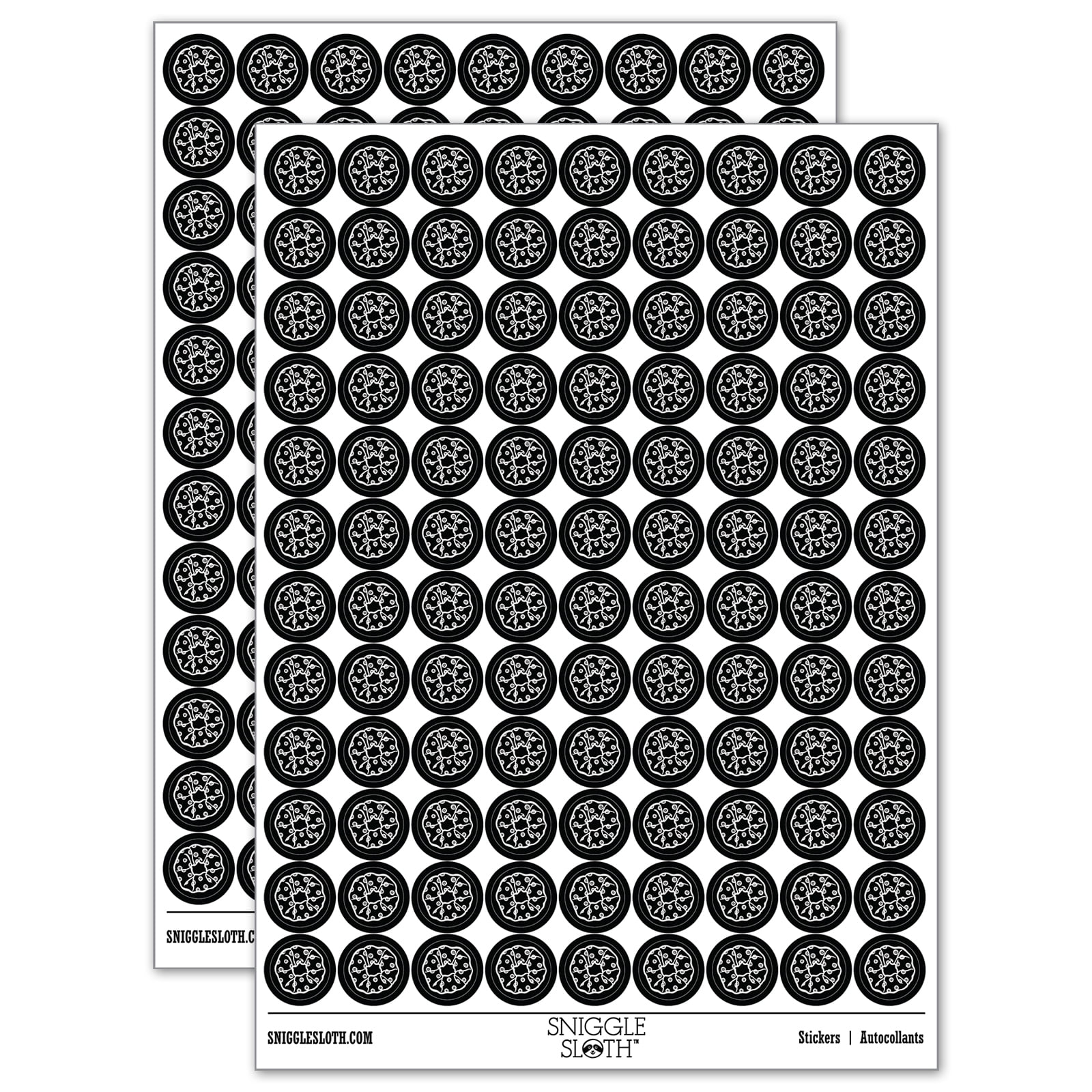 Polka Dot Hair Scrunchie 200+ Round Stickers - Black - Matte Finish - 0 ...