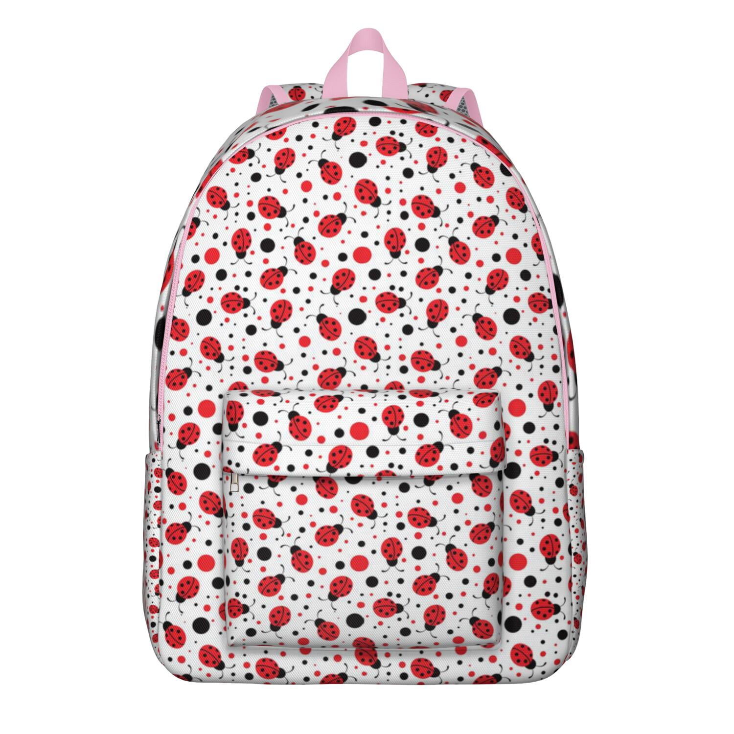 Polka Dot Ladybug Backpack – Red Cartoon Ladybug Pattern Daypack for ...