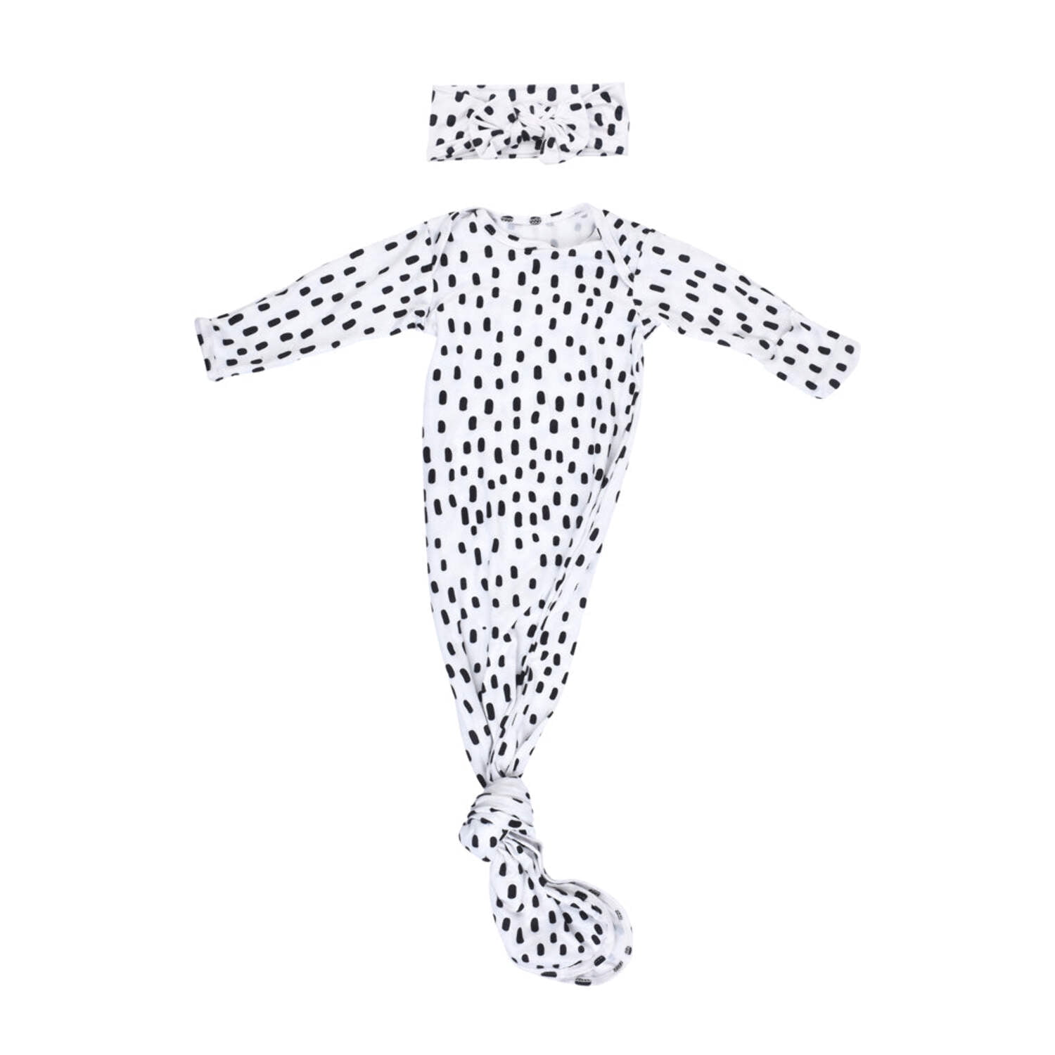 Polka Dot Newborn Knotted Baby Gown - Walmart.com