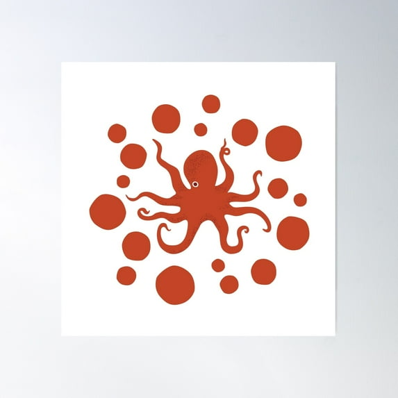 Polka Dot Octopus Poster Wall Art, Modern Wall Decor For Living Room ...