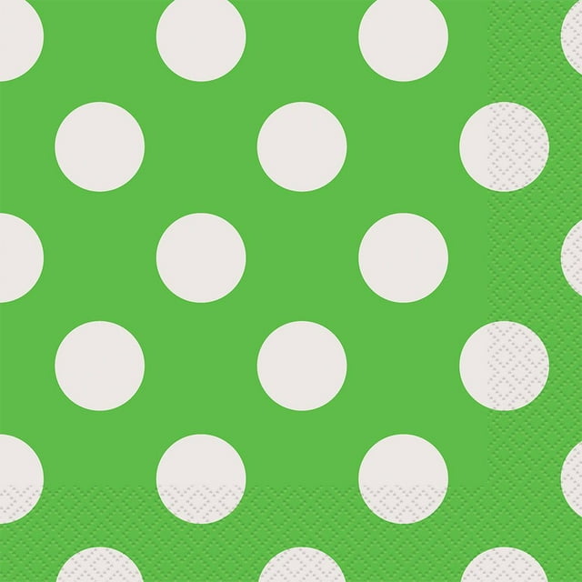 Polka Dot Paper Lunch Napkins, Lime Green, 16ct - Walmart.com