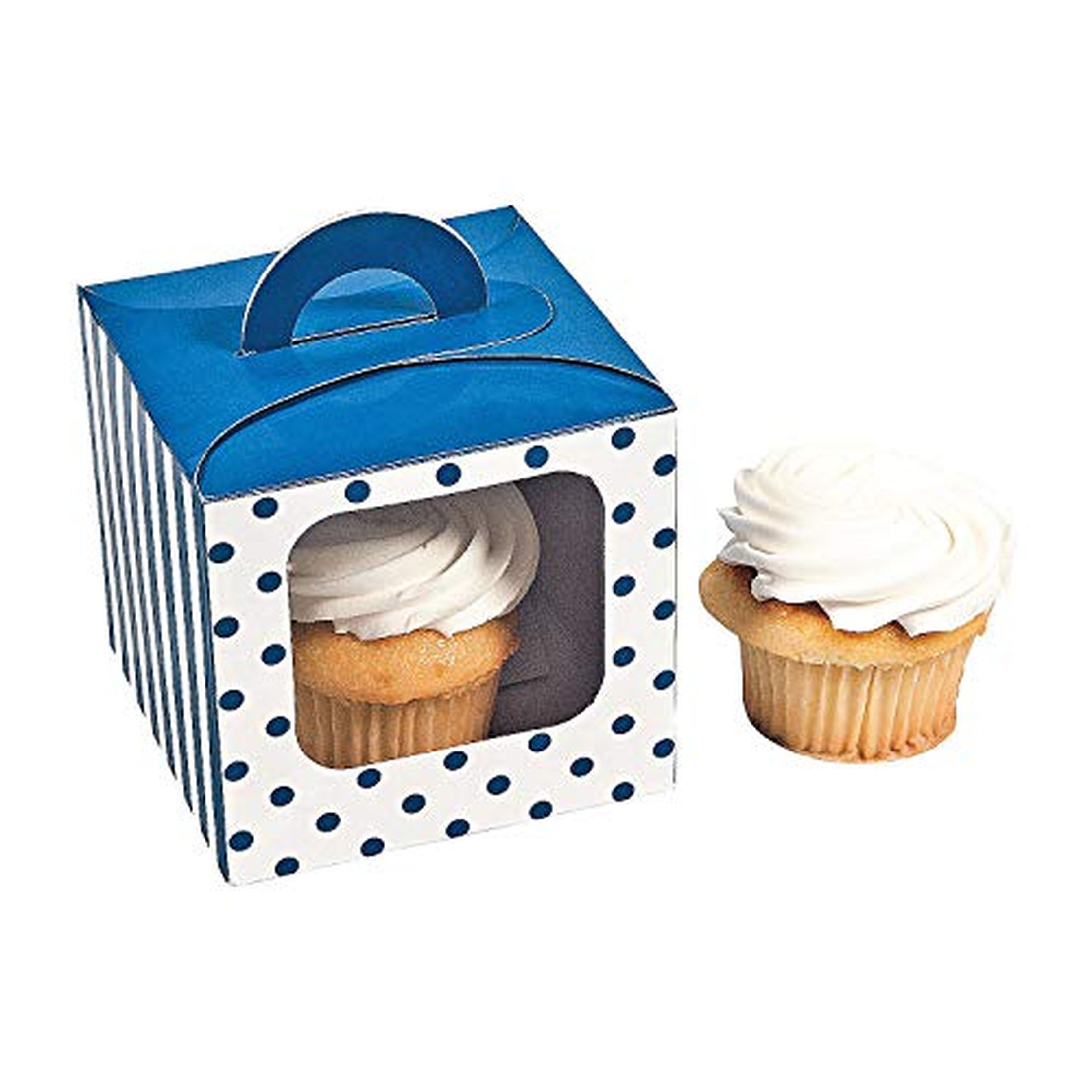Polka Dot Party Treat Tote - Cupcake Carrier Box Set with Handles for ...