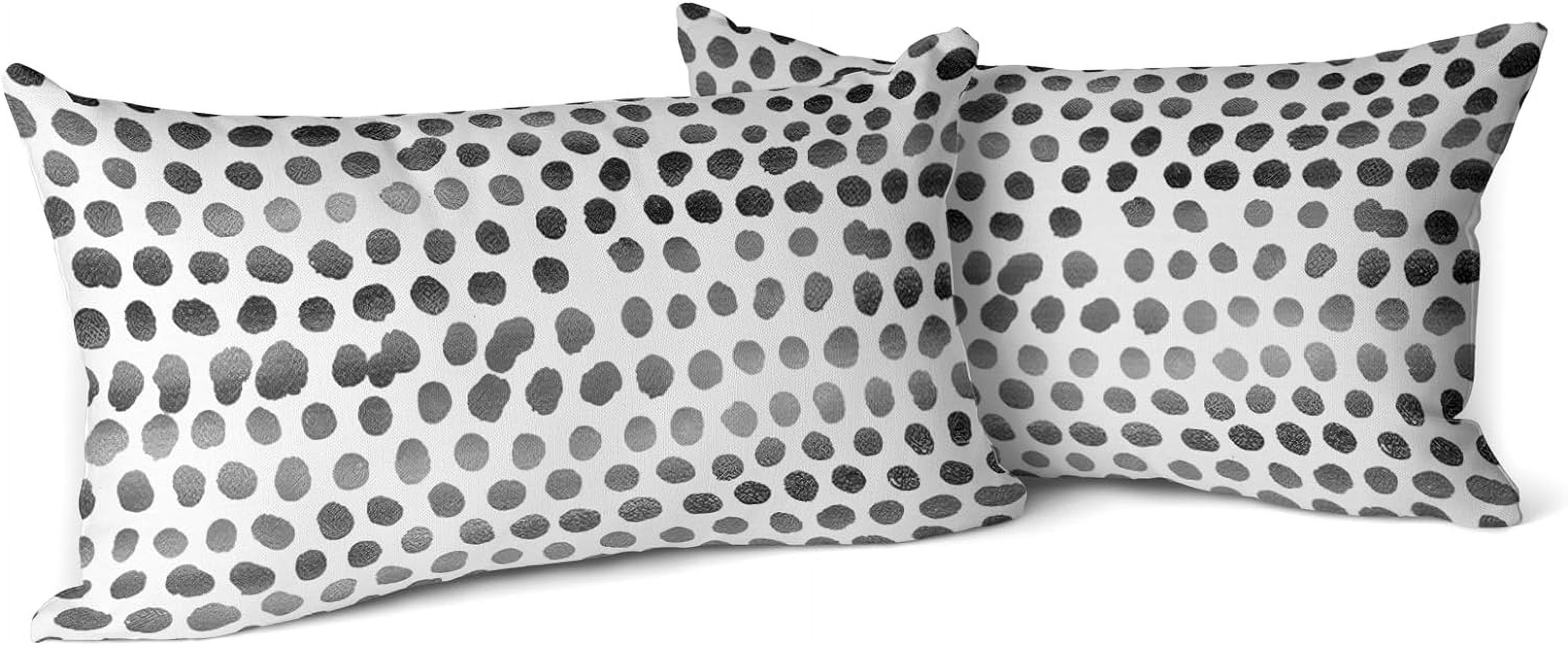 Polka Dot Pillow Covers Set of 2 Black Cream Throw Pillows 12x20 in ...