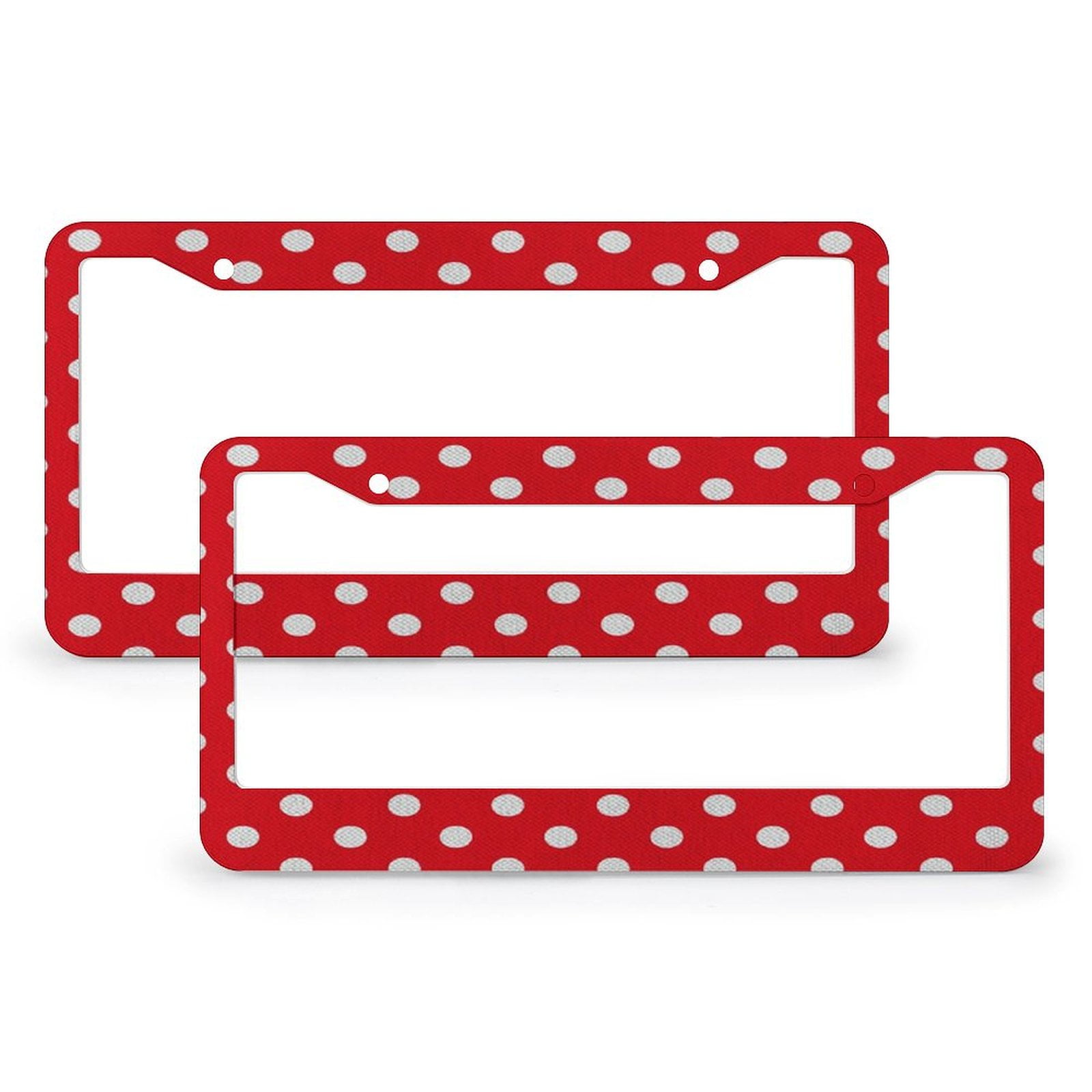 Polka Dot Red And White Dotted Retro Classic Print License Plate Frame ...