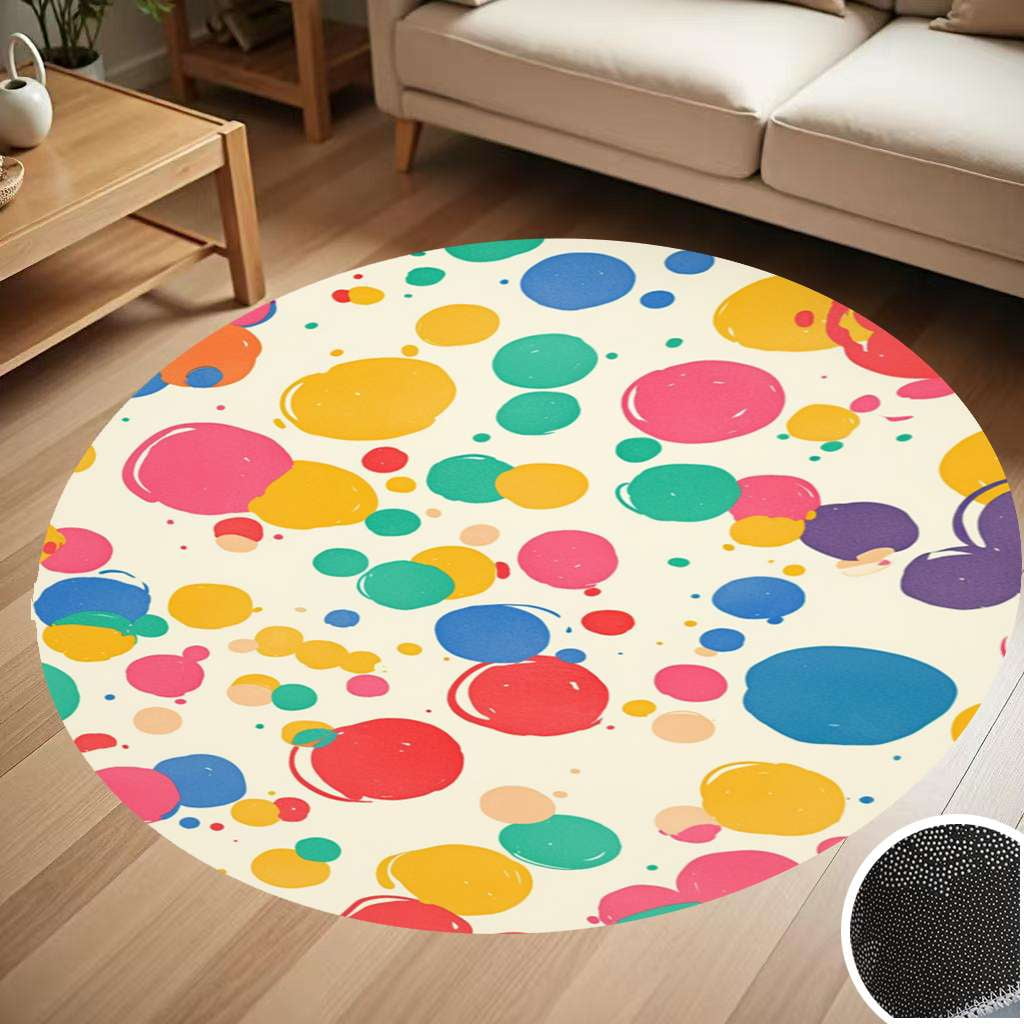 Polka Dot Spotty Circle Spots Round Carpet Living Room Bedroom Home ...