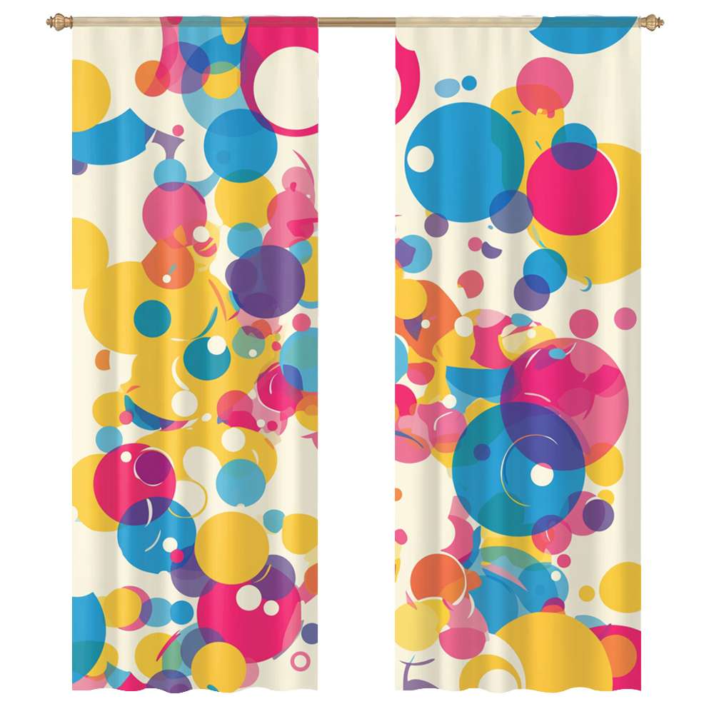 Polka Dot Spotty Circle Spots Sheer Voile Curtain Window Tulle Curtains ...