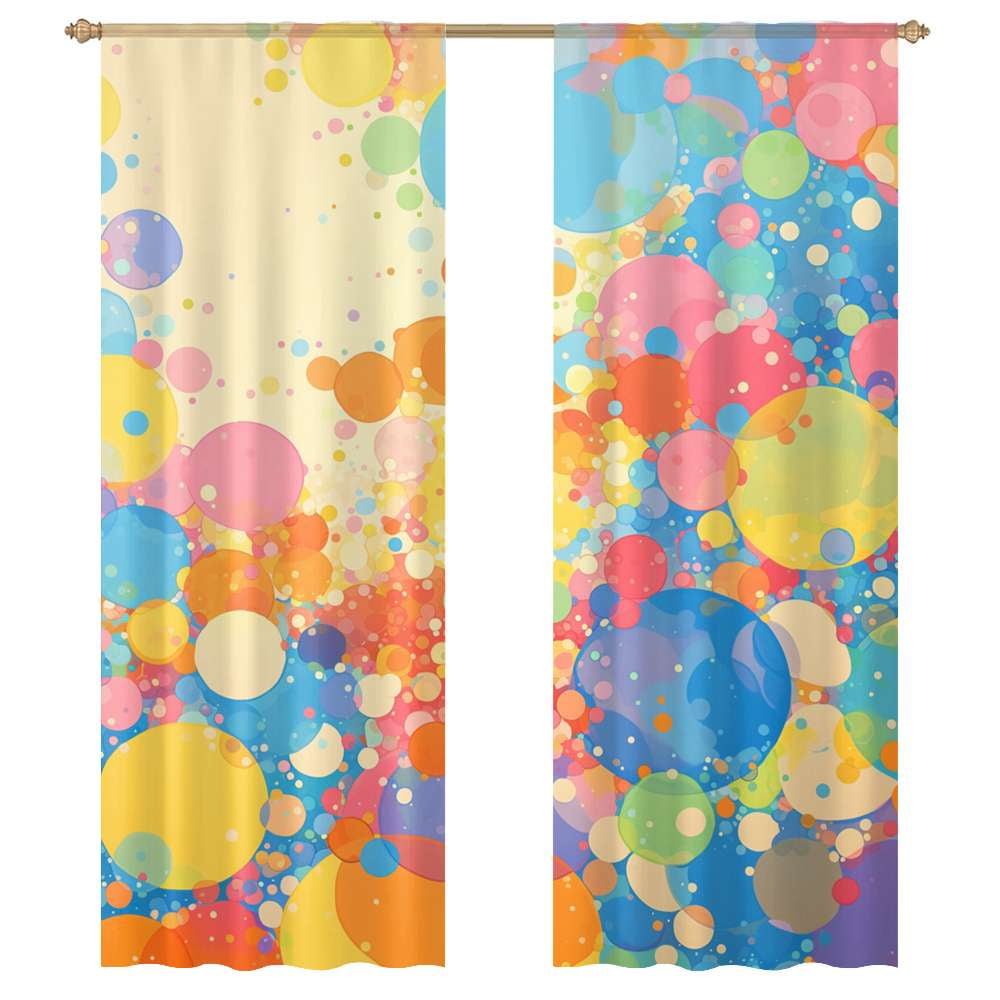 Polka Dot Spotty Circle Spots Sheer Voile Curtain Window Tulle Curtains ...