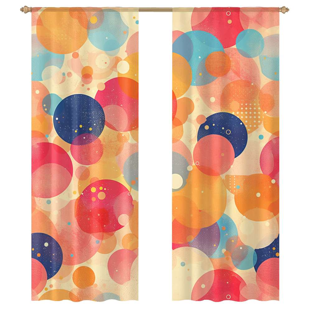 Polka Dot Spotty Circle Spots Sheer Voile Curtain Window Tulle Curtains ...