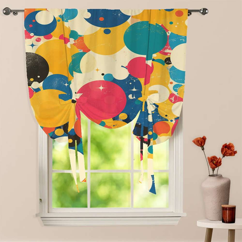 Polka Dot Spotty Circle Spots Window Curtain for Living Room Roman ...