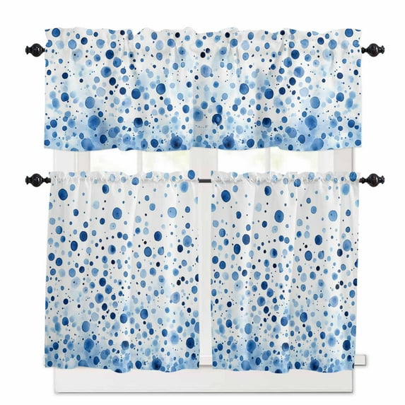 Polka Dot Theme Kitchen Curtains Valances and Tiers Set of 3, 24 Inch ...