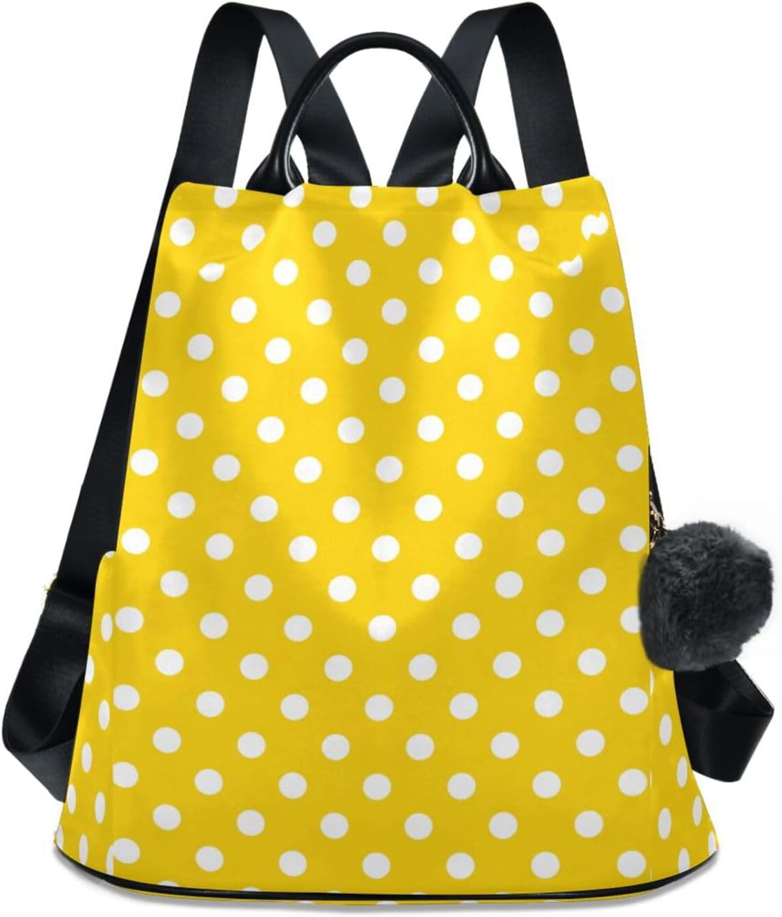 Polka Dot Yellow Backpack Purse for Women Anti Theft Fashion Back Pack ...