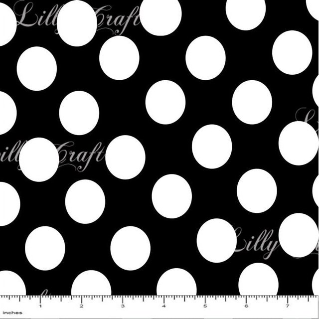 Polka Dots 1" White on Black - Walmart.com