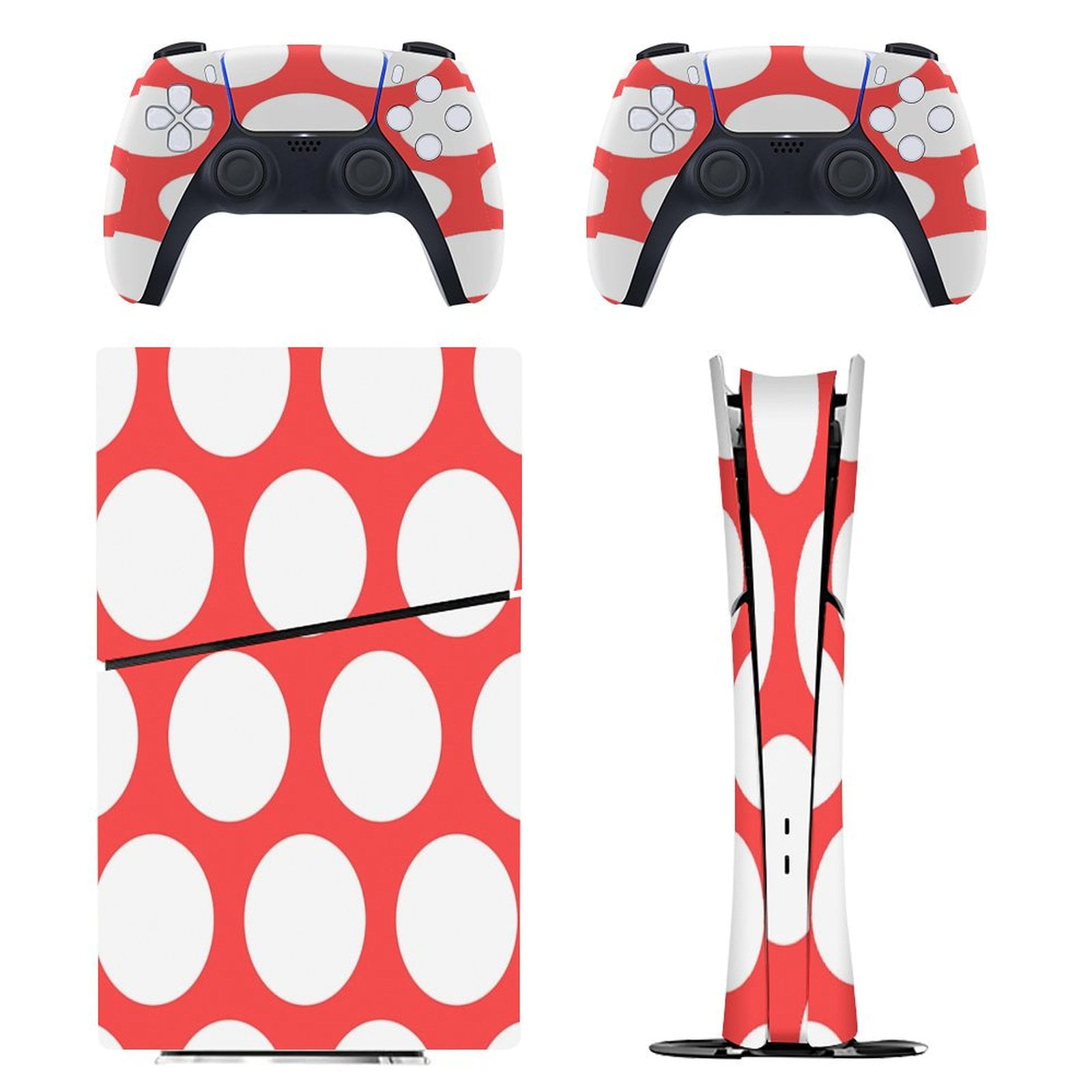 Polka Dots Big Red Polka Dots PS5/PS5 Pro/PS5 Slim Digital Disc Skin ...