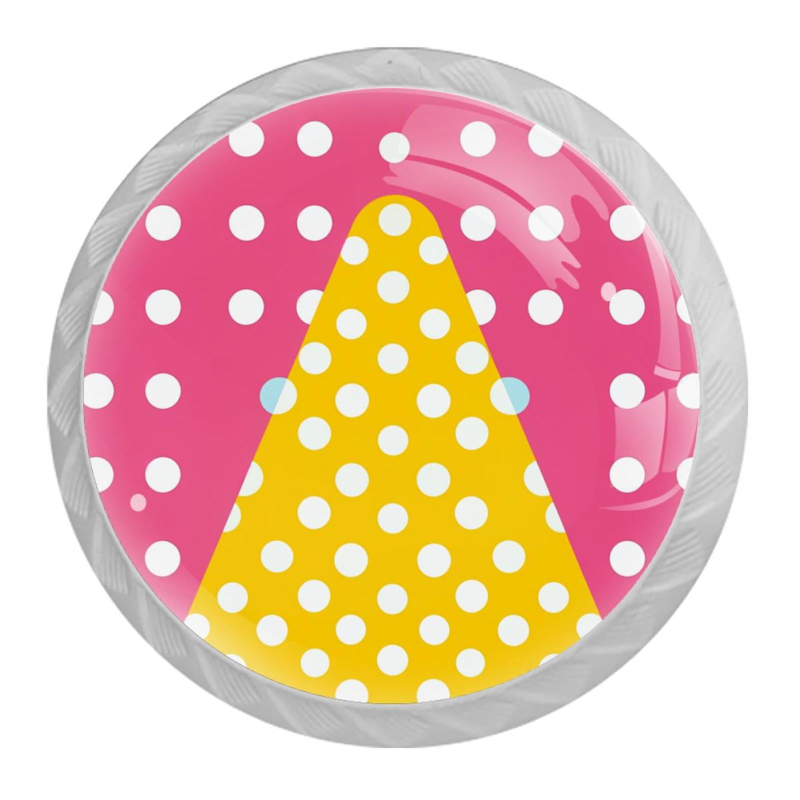 Polka Dots Cute Drawer Knobs, 4 Piece Set Decorative Kitchen Knobs ...