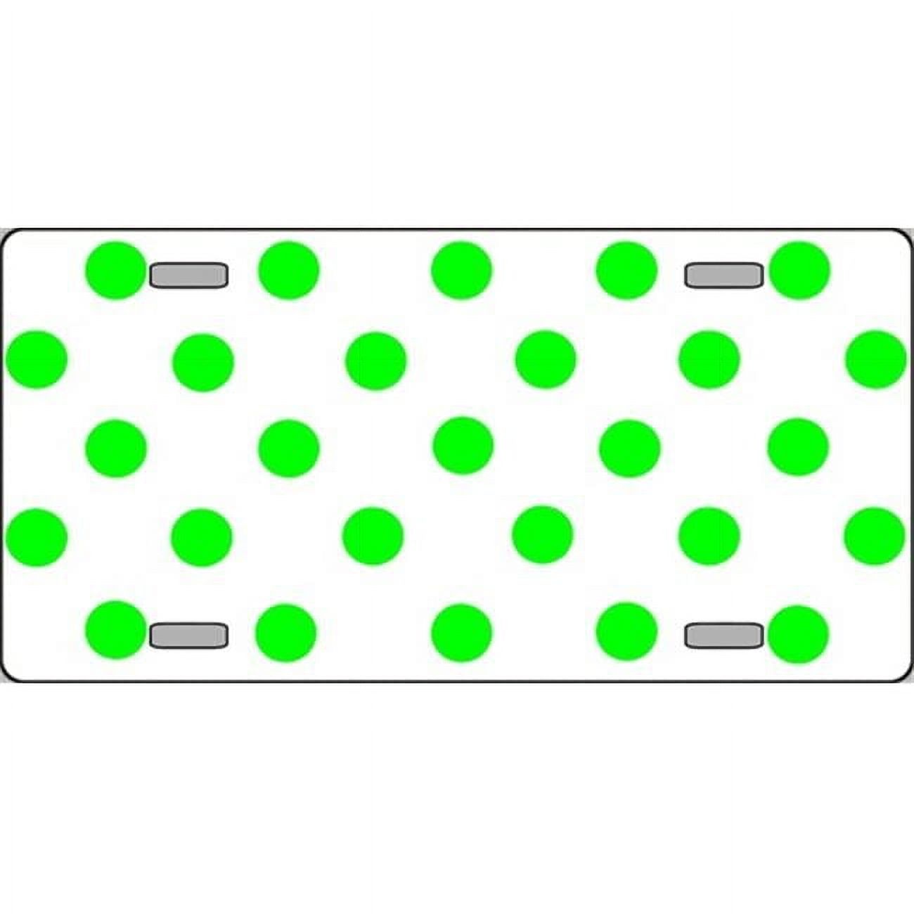 Polka Dots Flat Automotive License Plates - Lime Green on White - 6 x ...