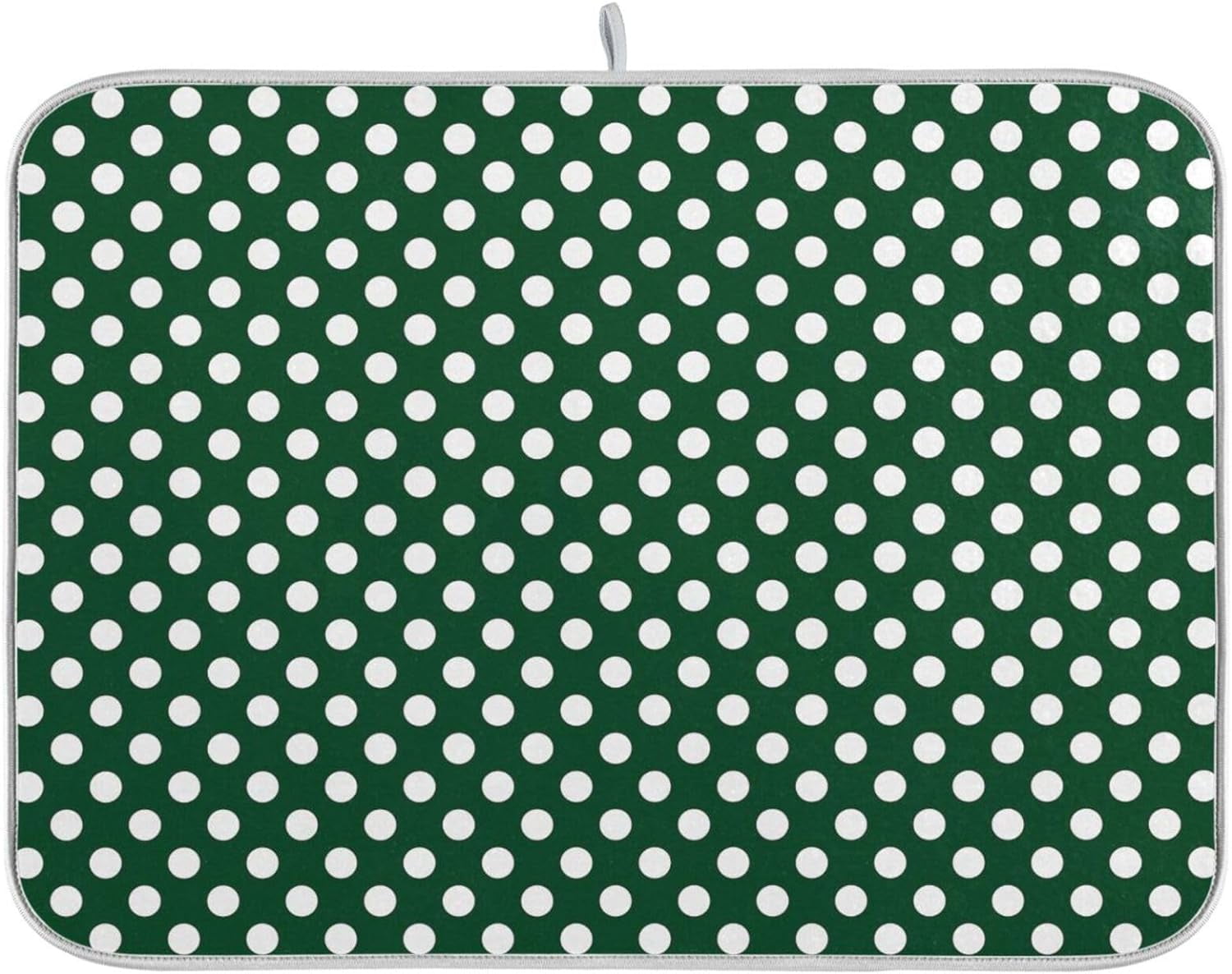 Polka Dots Green Dish Drying Mat for Kitchen Counter, Ultra Absorbent ...