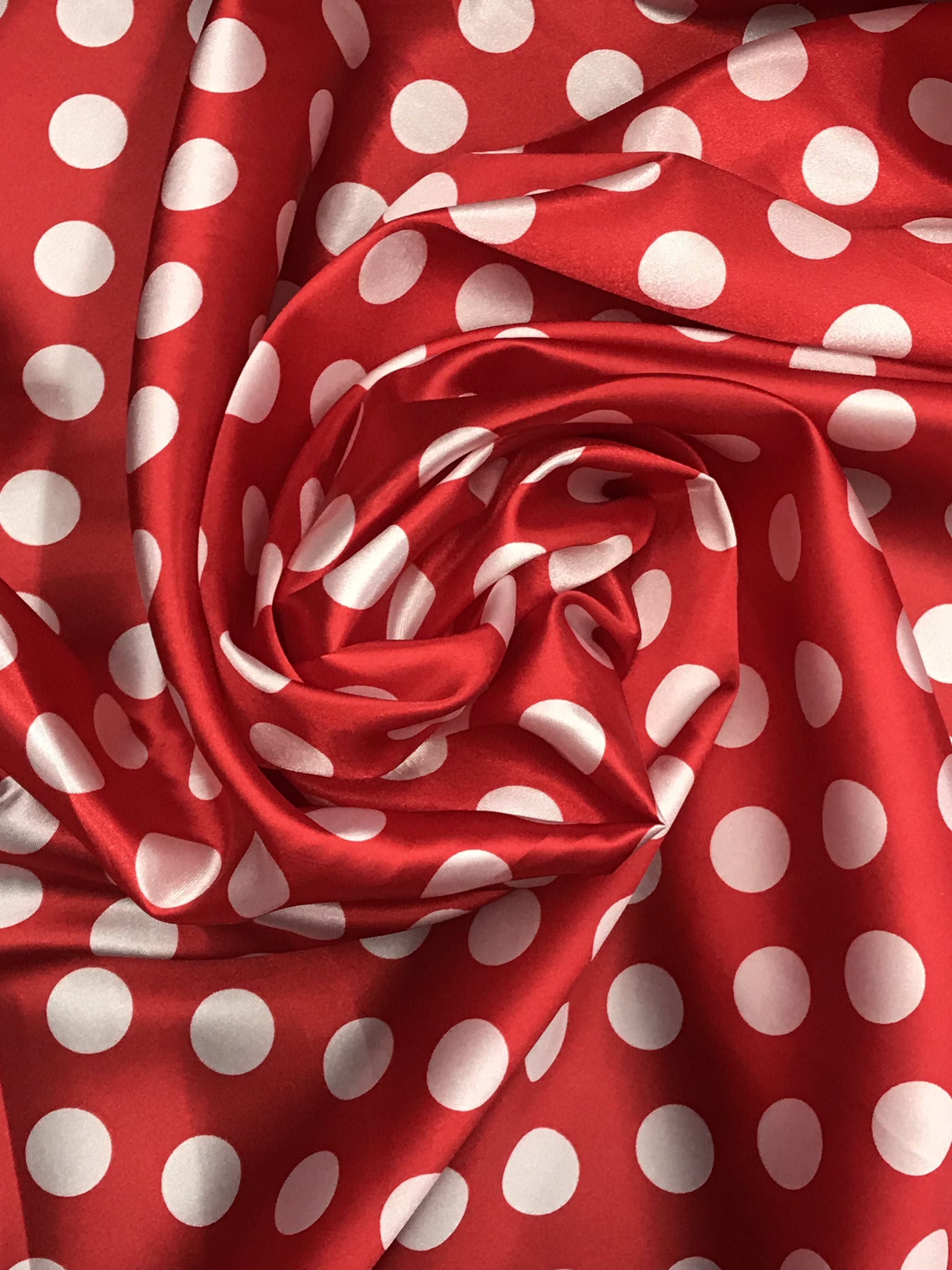 Polka Dots Print Satin, 60" Wide, Sells by the Yard from Sal Tex ...