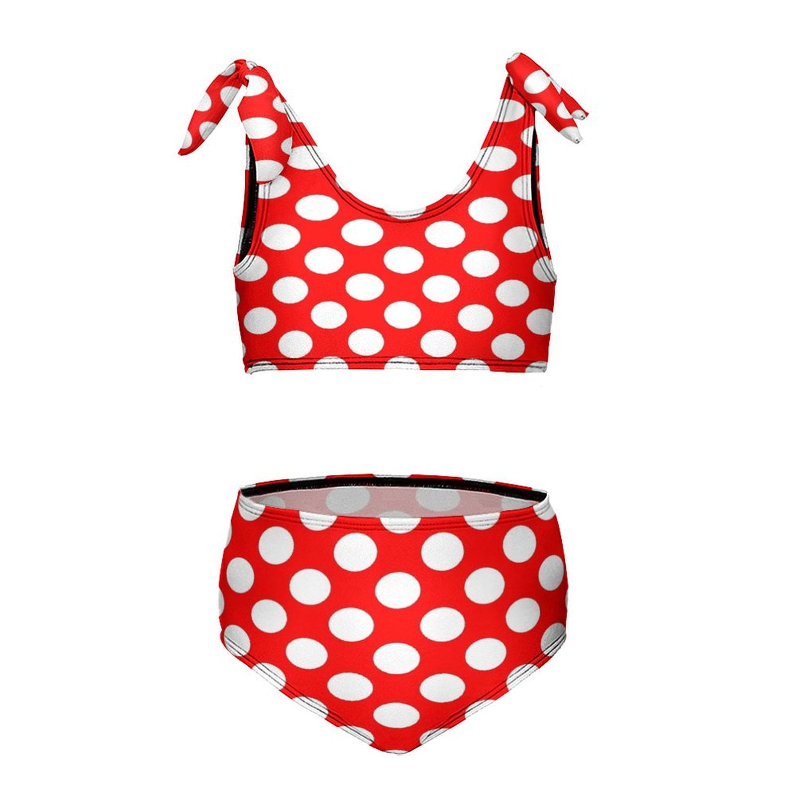 Polka Dots Red Polka Dots Girl's 2 Piece Bikini Set Beach Sport ...