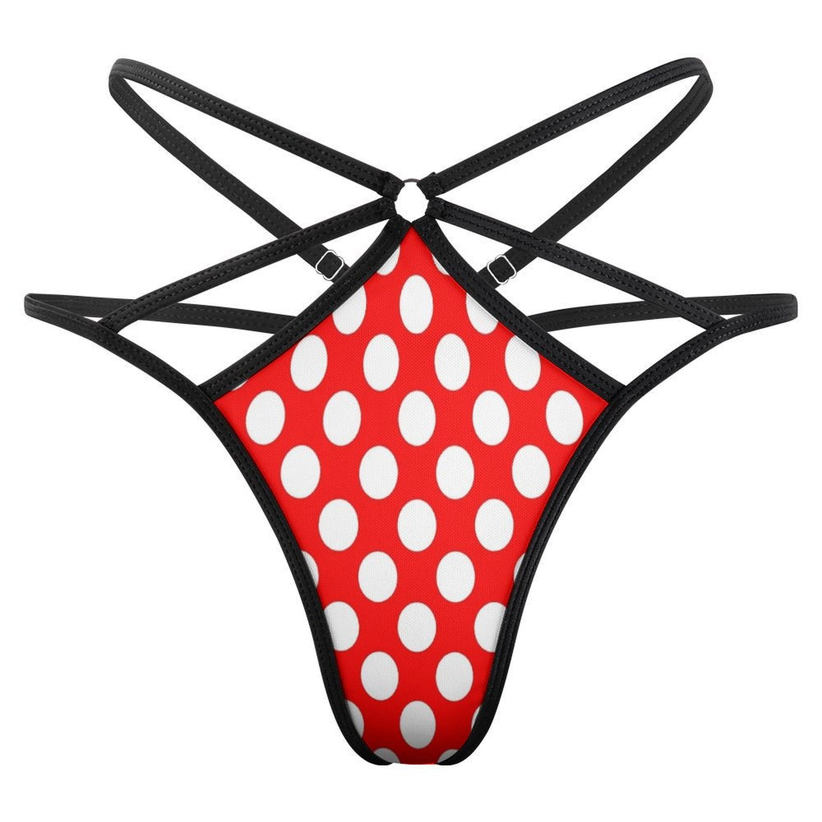 Polka Dots Red Polka Dots Open Type Women's Panties Crotch Opening G ...
