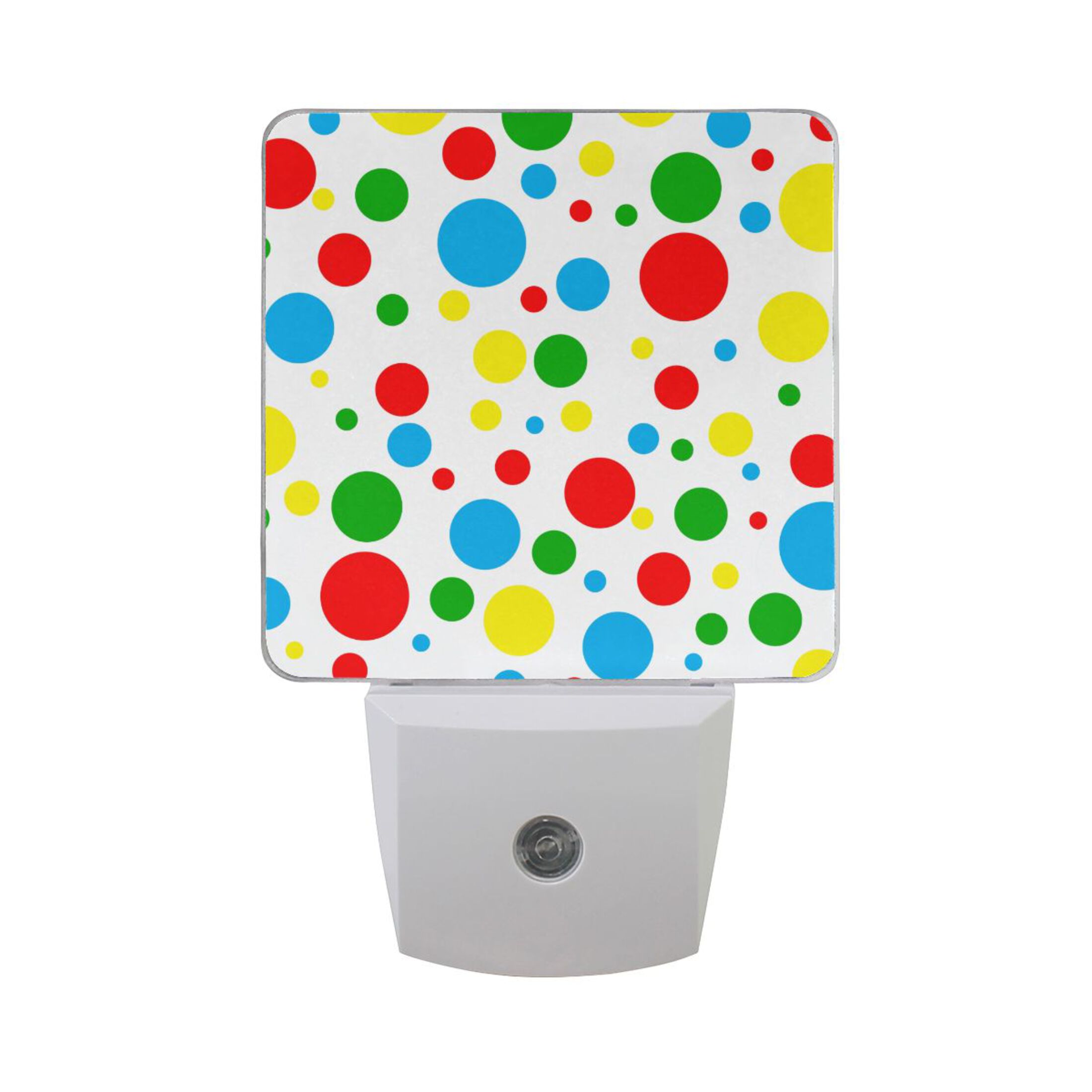 Polka Dots Red and Blue Night Light LED Dusk to Dawn Night Lamp Auto ...