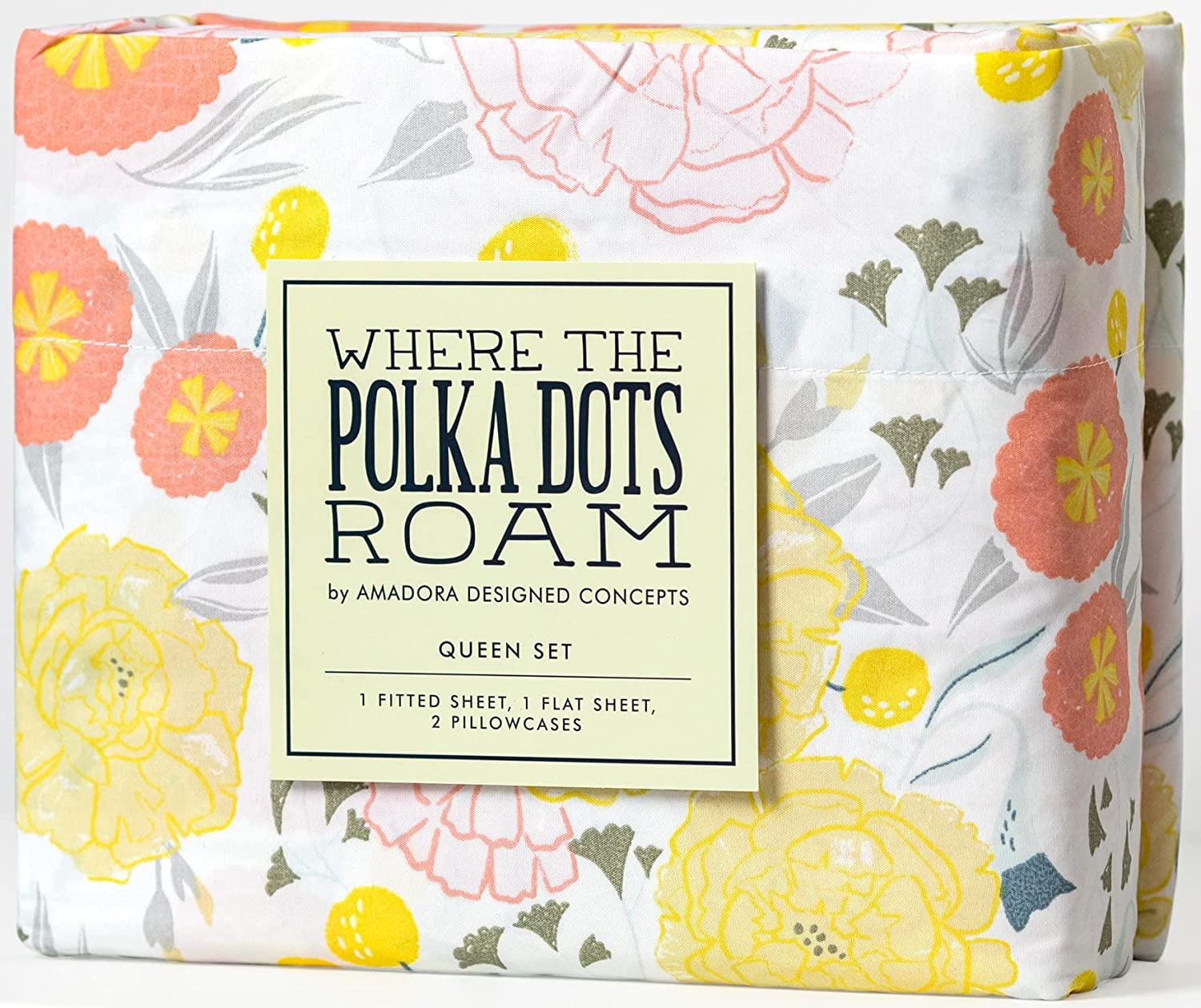 Where the Polka Dots Roam Queen Size Floral Bedsheets, Soft Microfiber ...