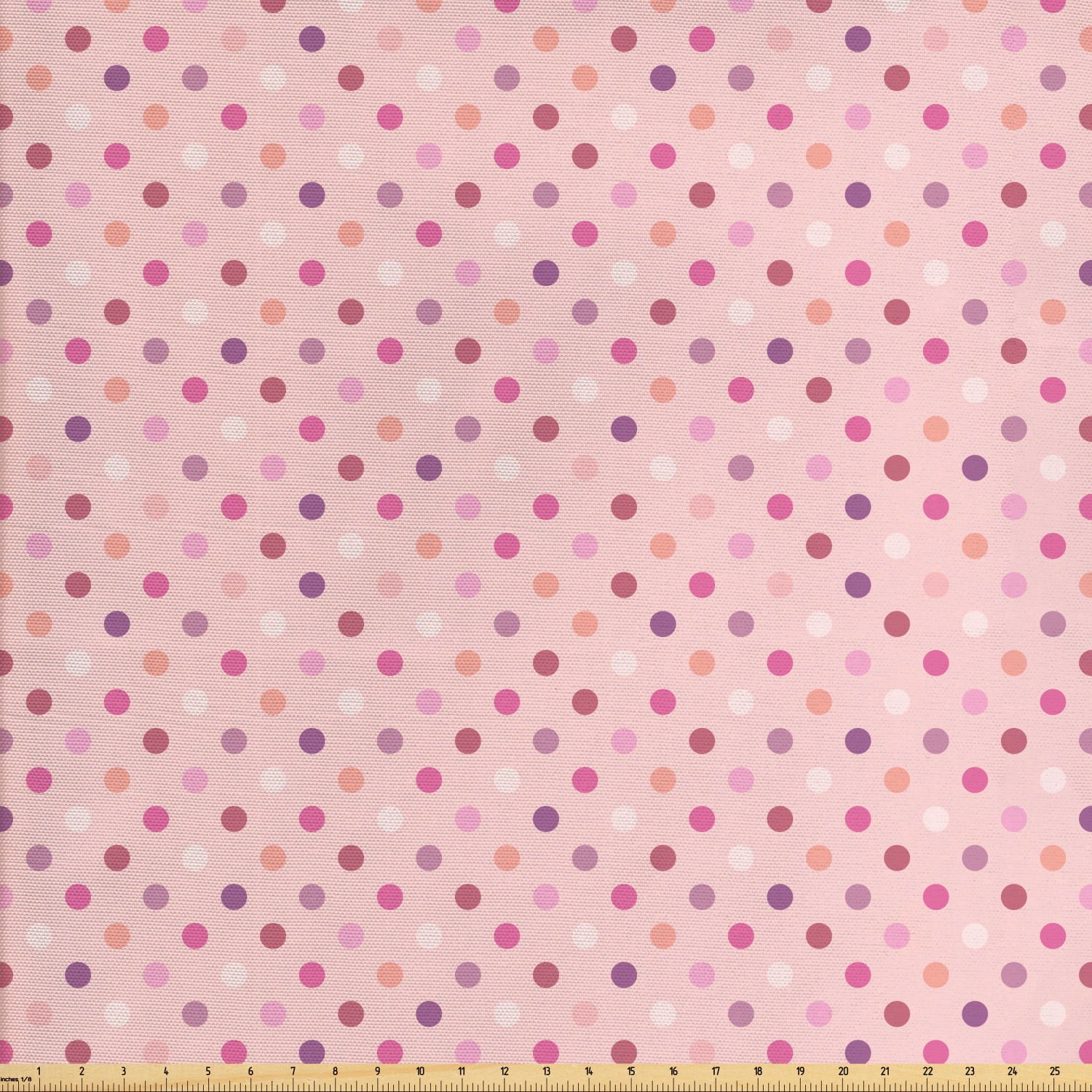 Ambesonne Colorful Fabric by the Yard Upholstery, Romantic Polka Dots ...
